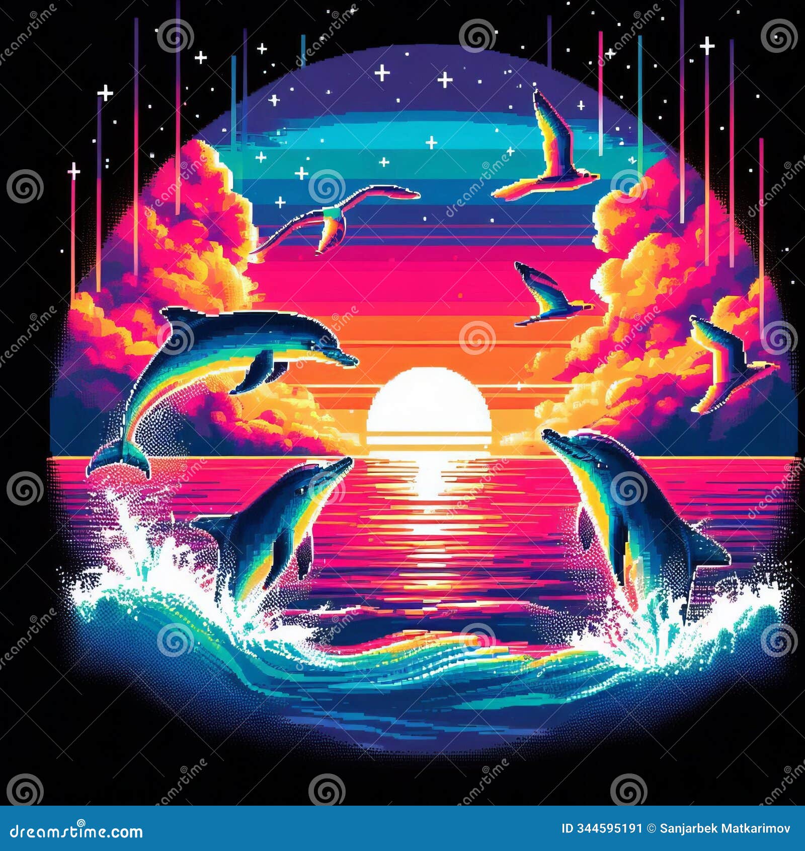 Photogram With Pixel Art Royalty-Free Cartoon | CartoonDealer.com ...