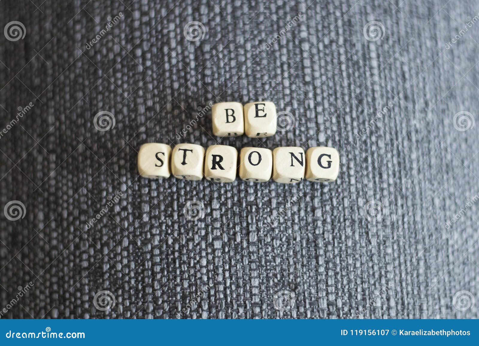 Be Strong Letters on Fabric Background Stock Image - Image of hearty ...