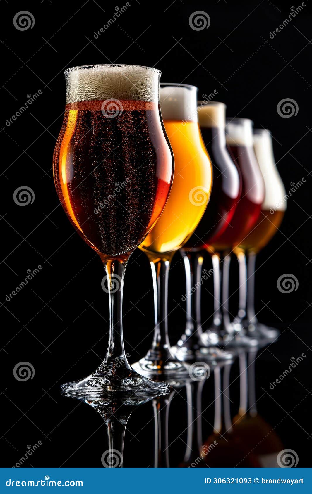 Assorted Beers in a Lineup stock illustration. Illustration of liquid ...