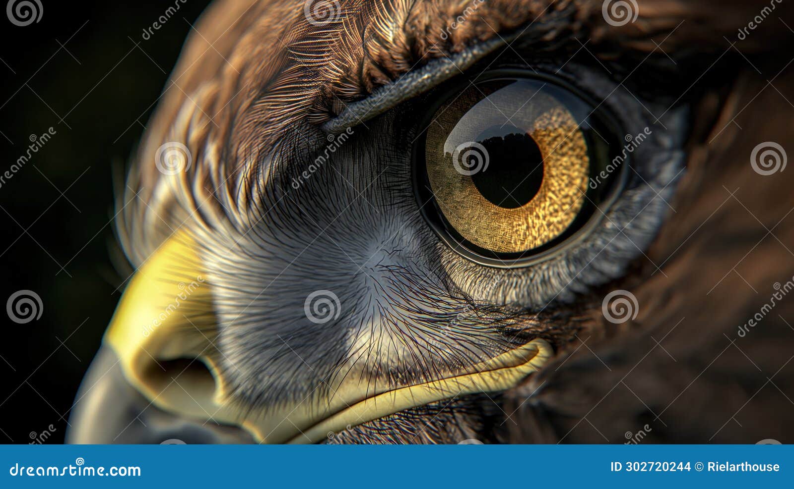 Close Up Photograph of a Hawk S Eye Stock Illustration - Illustration ...