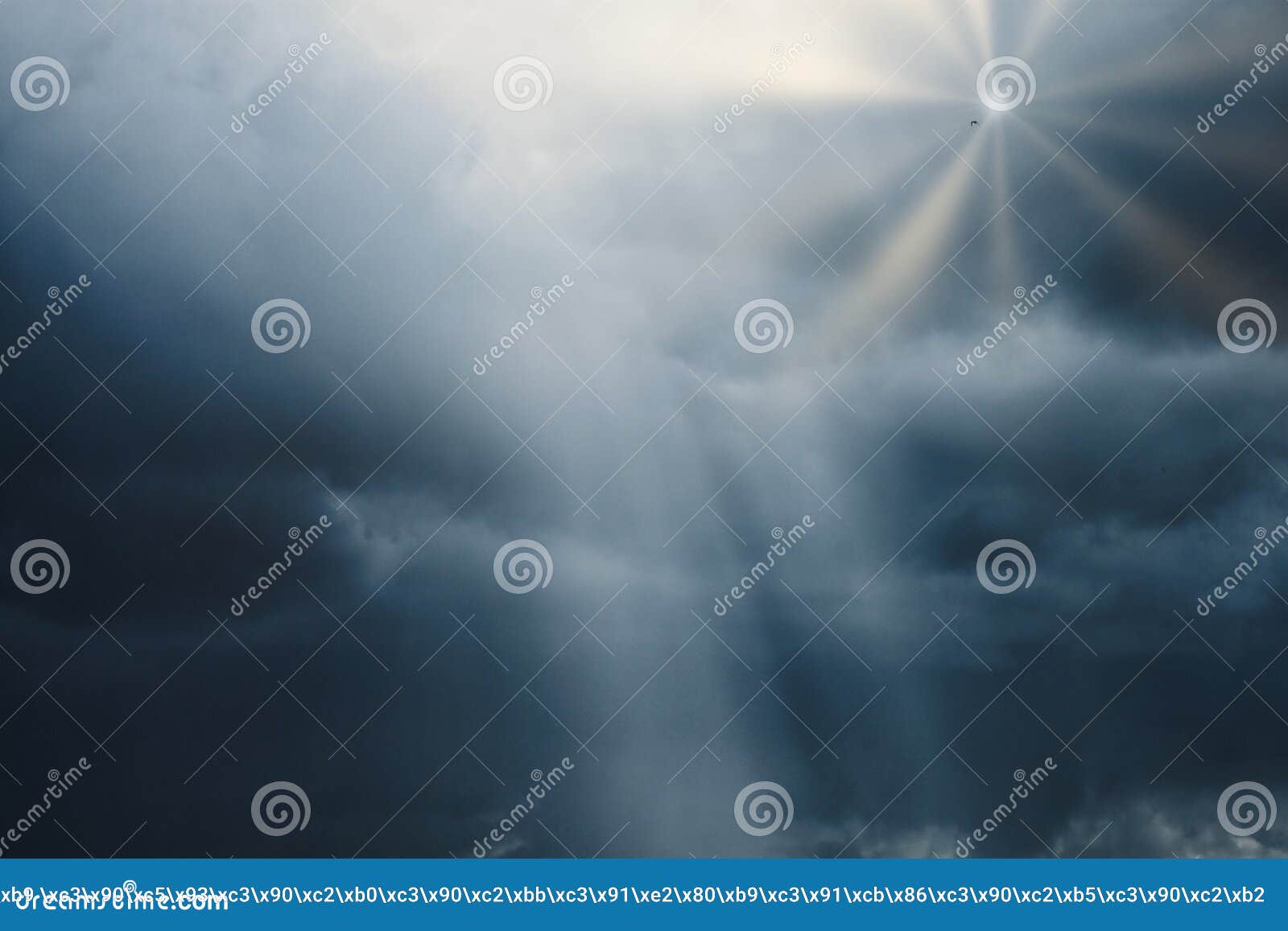 Photograph of a Cloudy Sky with Lead Clouds and Dim Light Hitting the ...
