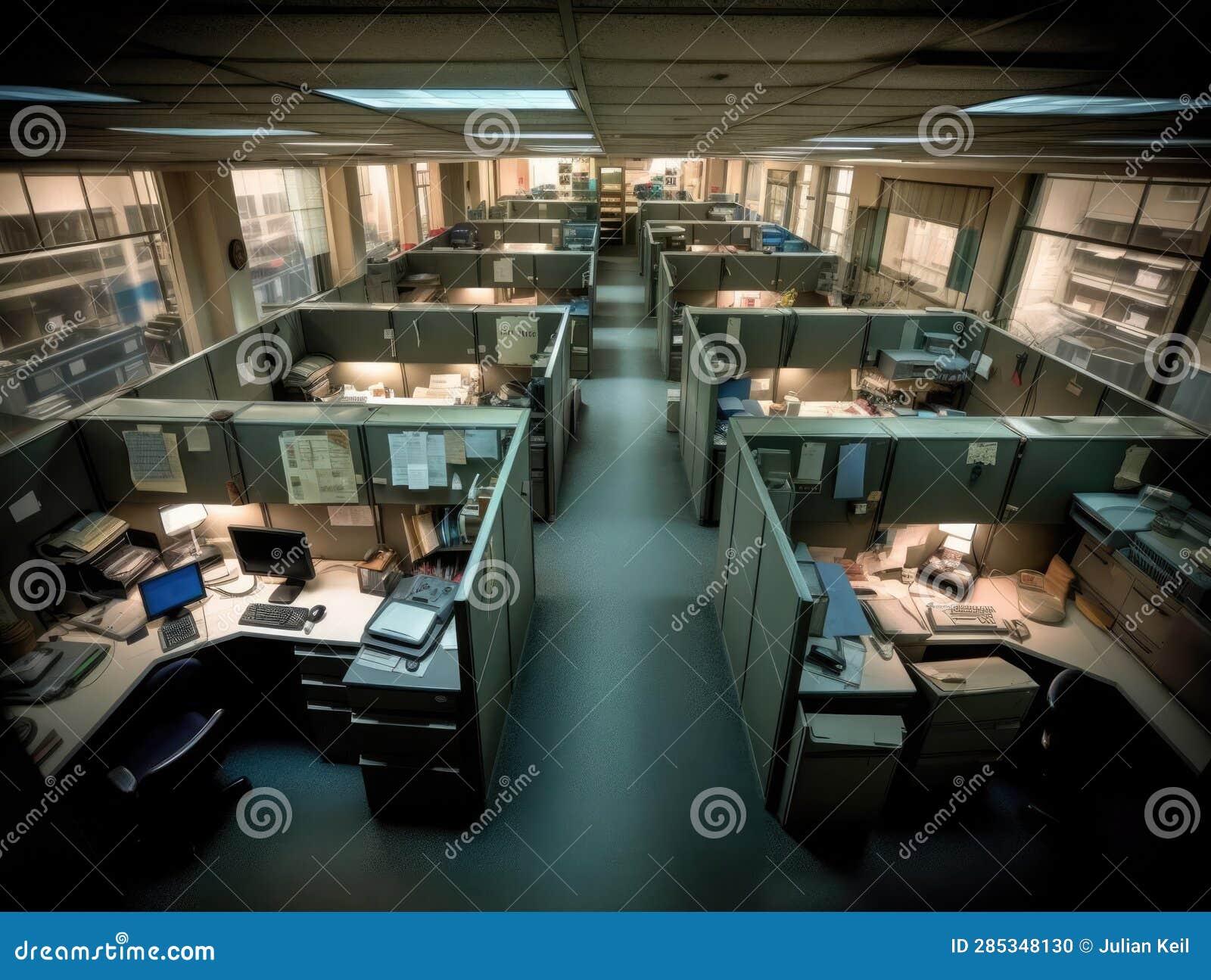 Empty Office Cubicle High Perspective Shot Stock Illustration ... Empty Office Cubicle High Perspective Shot Stock Illustration ...