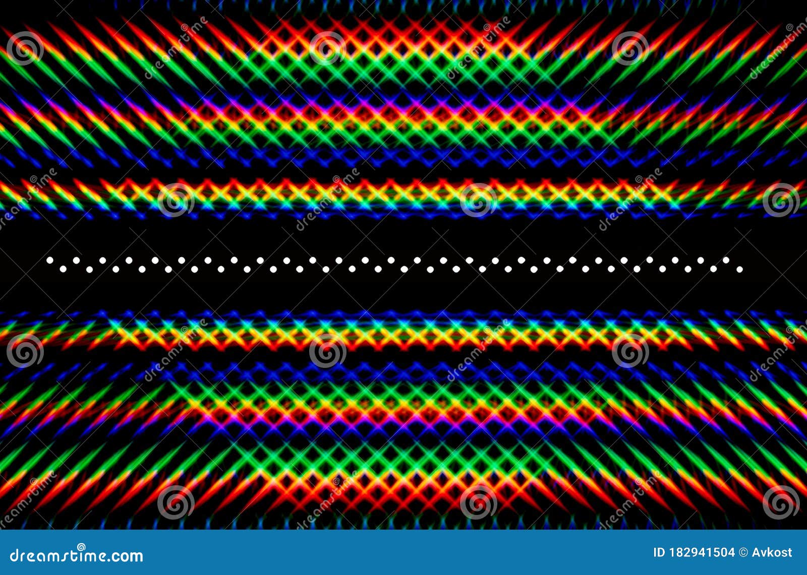 Photo Of A Diffraction Pattern From A Line Of LEDs. Distribution Of ...