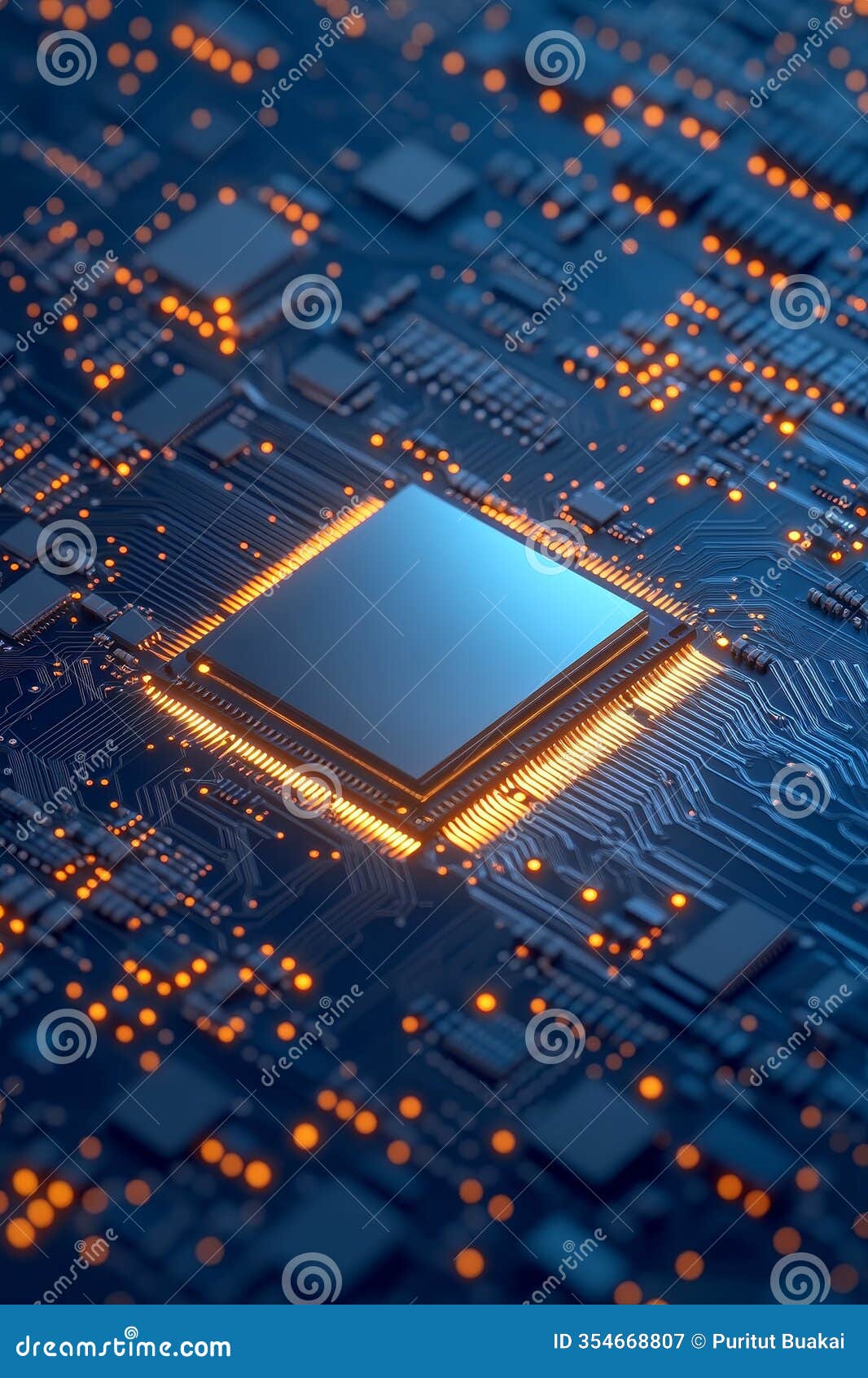 Photograph of the Electronic Circuit Board on a Processor in a Computer System. Stock ...