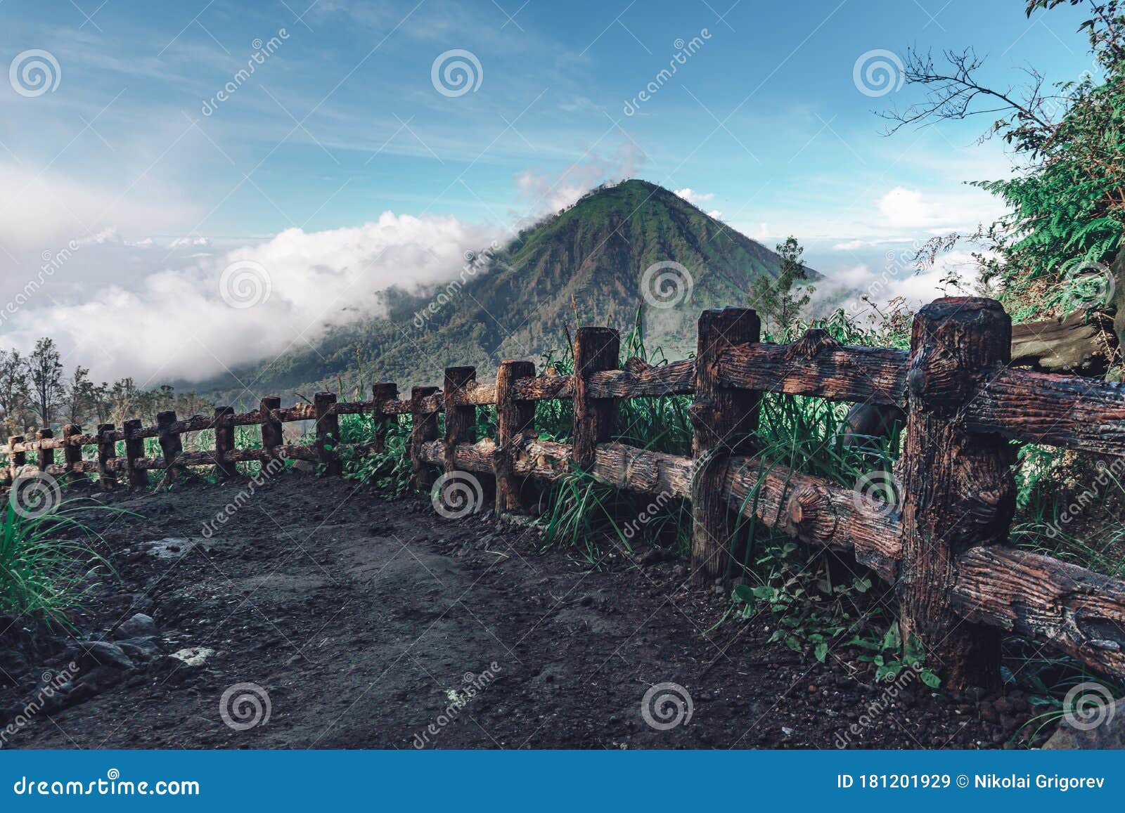Photograph of High Volcano with Clouds on Java Island Stock Image ...