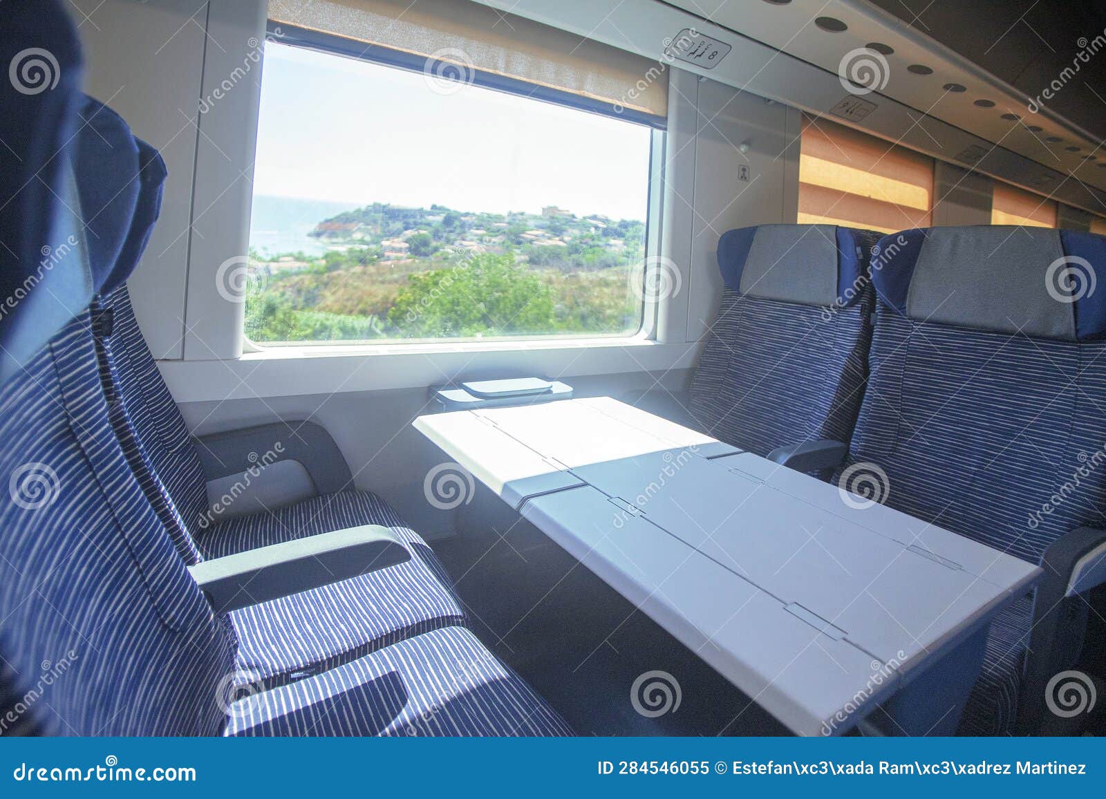 Inside The Wagon Train. Empty Train Interior. Interior View Of Corridor ...