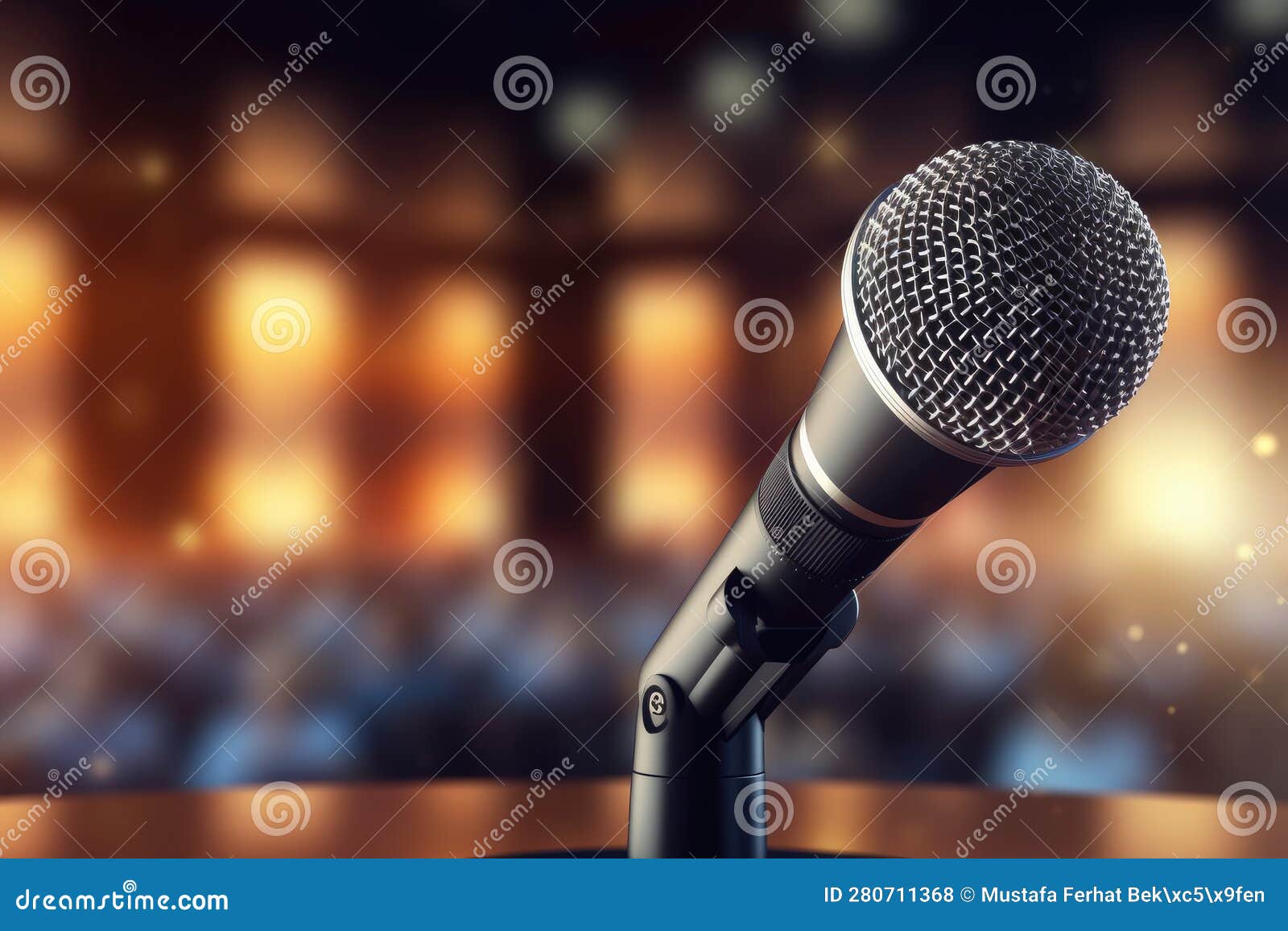 A Photograph with the Microphone in Focus Above the Lecture Hall ...