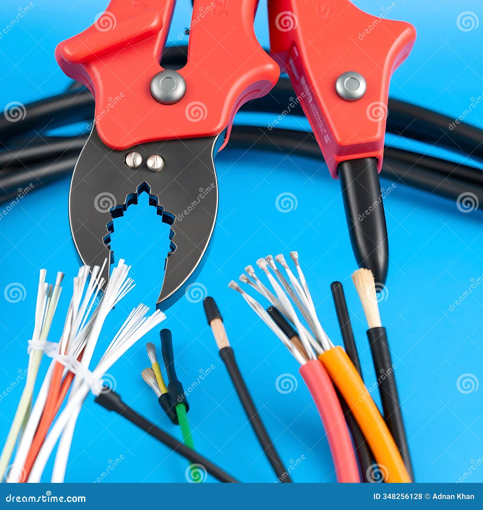 Photograph of a Pair of Cable Cutters with a Blue Background and ...
