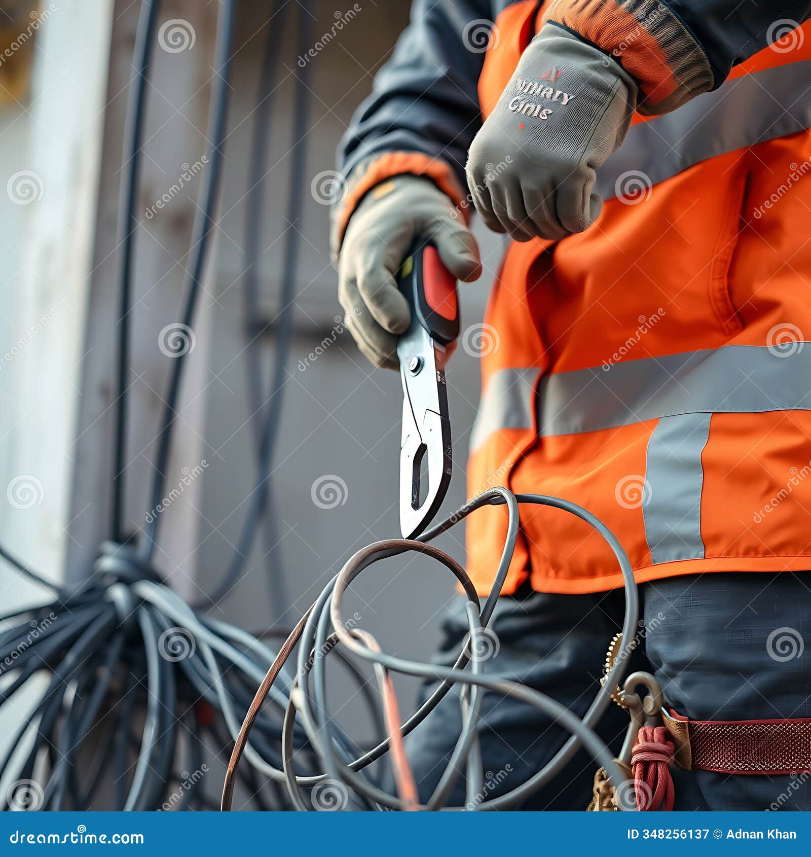 Photograph of a Pair of Cable Cutters with a Blue Background and ...