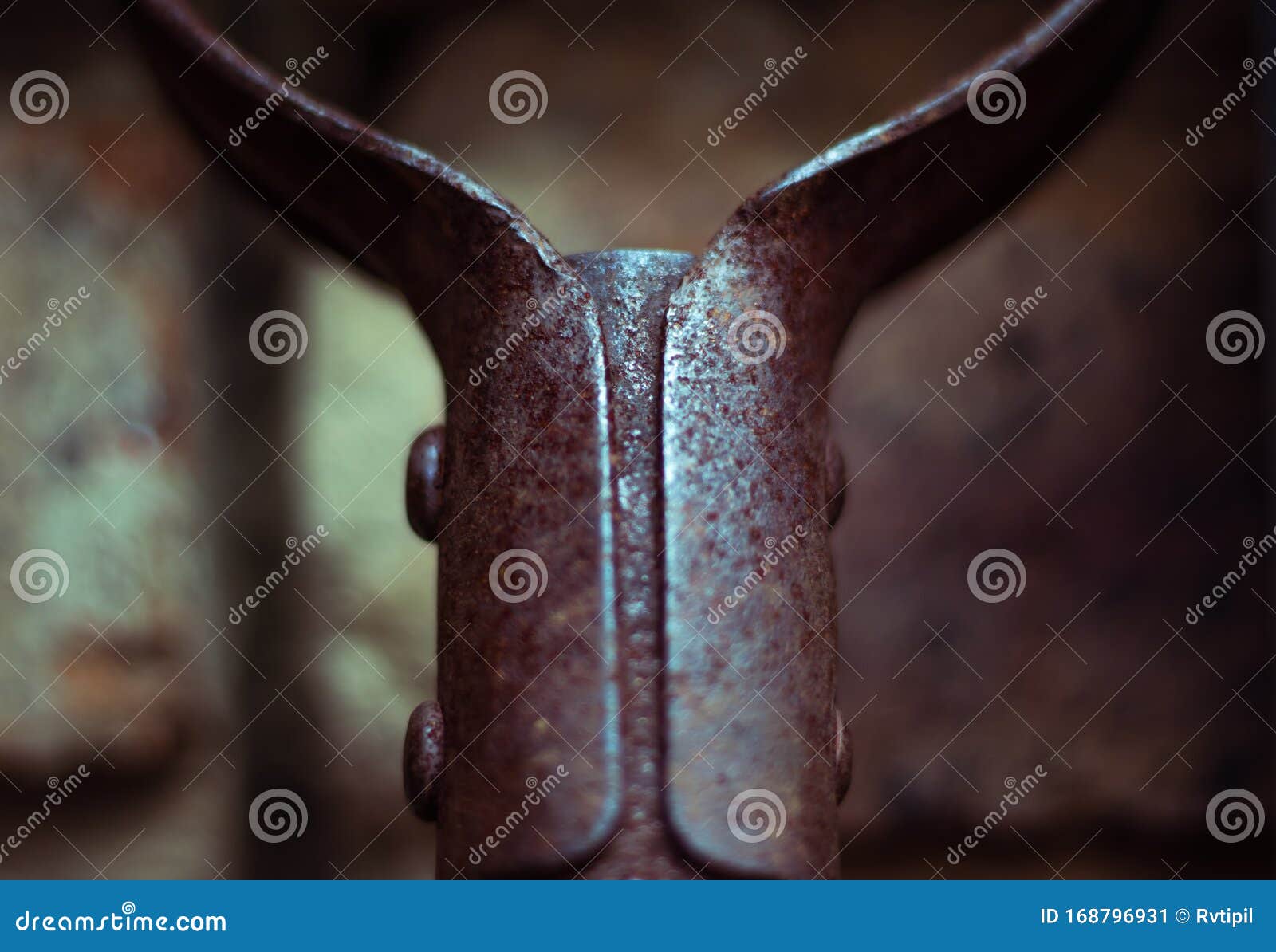 Photograph of a Rusty Old Garden Fork. Stock Image - Image of garden ...
