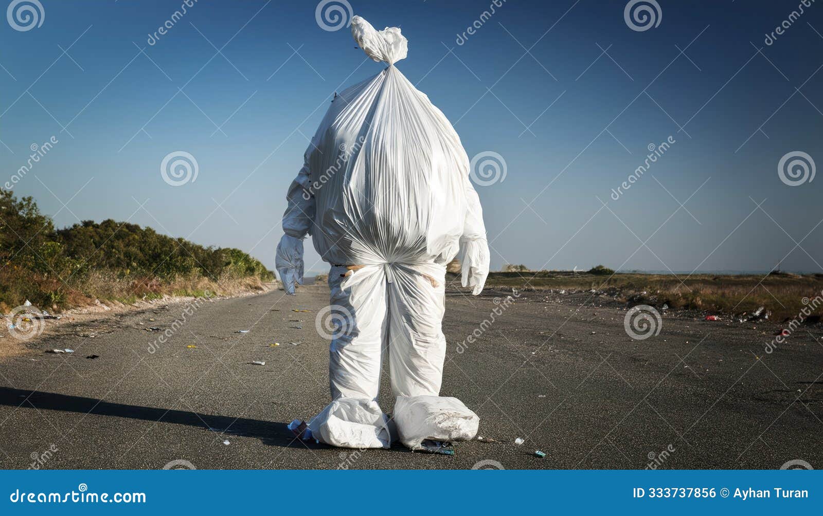Photograph of a Single Big Garbage Shaped Like a Human. Stock Photo ...