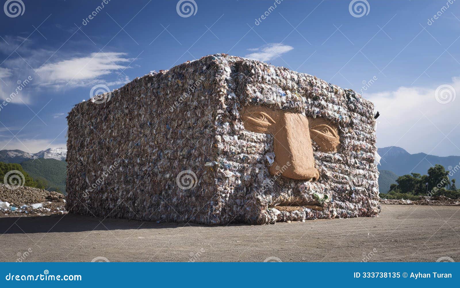 Photograph of a Single Big Garbage Shaped Like a Human. Stock Image ...
