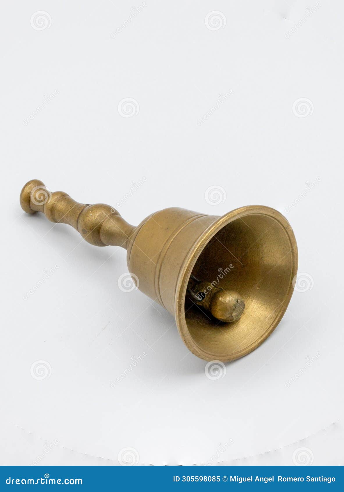 Photograph of a Small Bronze Bell on White Stock Image - Image of call ...
