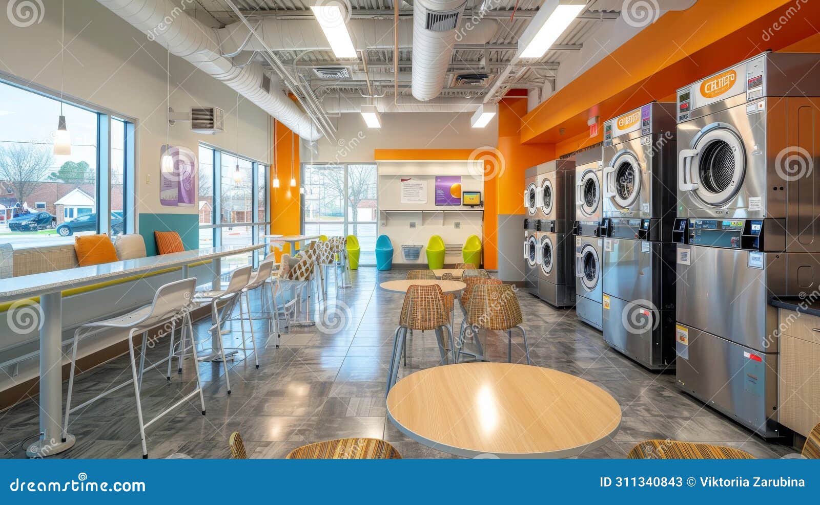 Modern and Clean Laundromat AI Created Stock Illustration ...