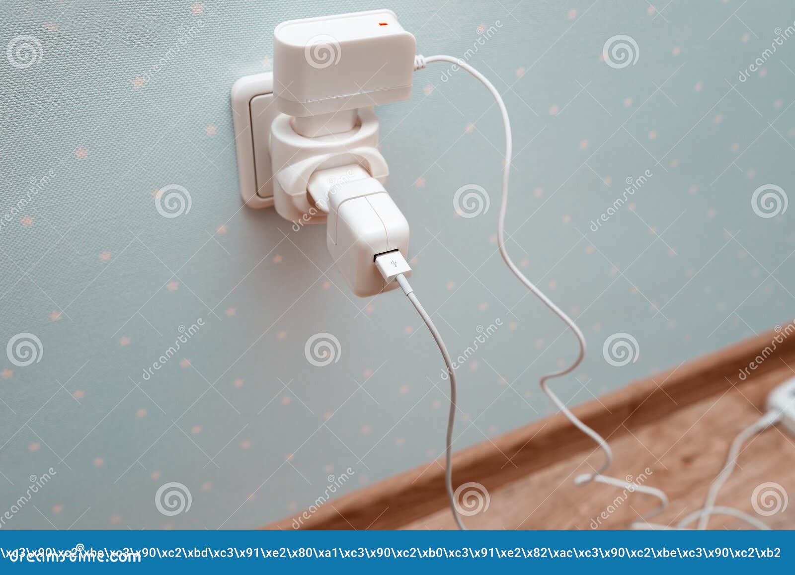 The Electric Socket with Forks from Various Devices Stock Image - Image ...