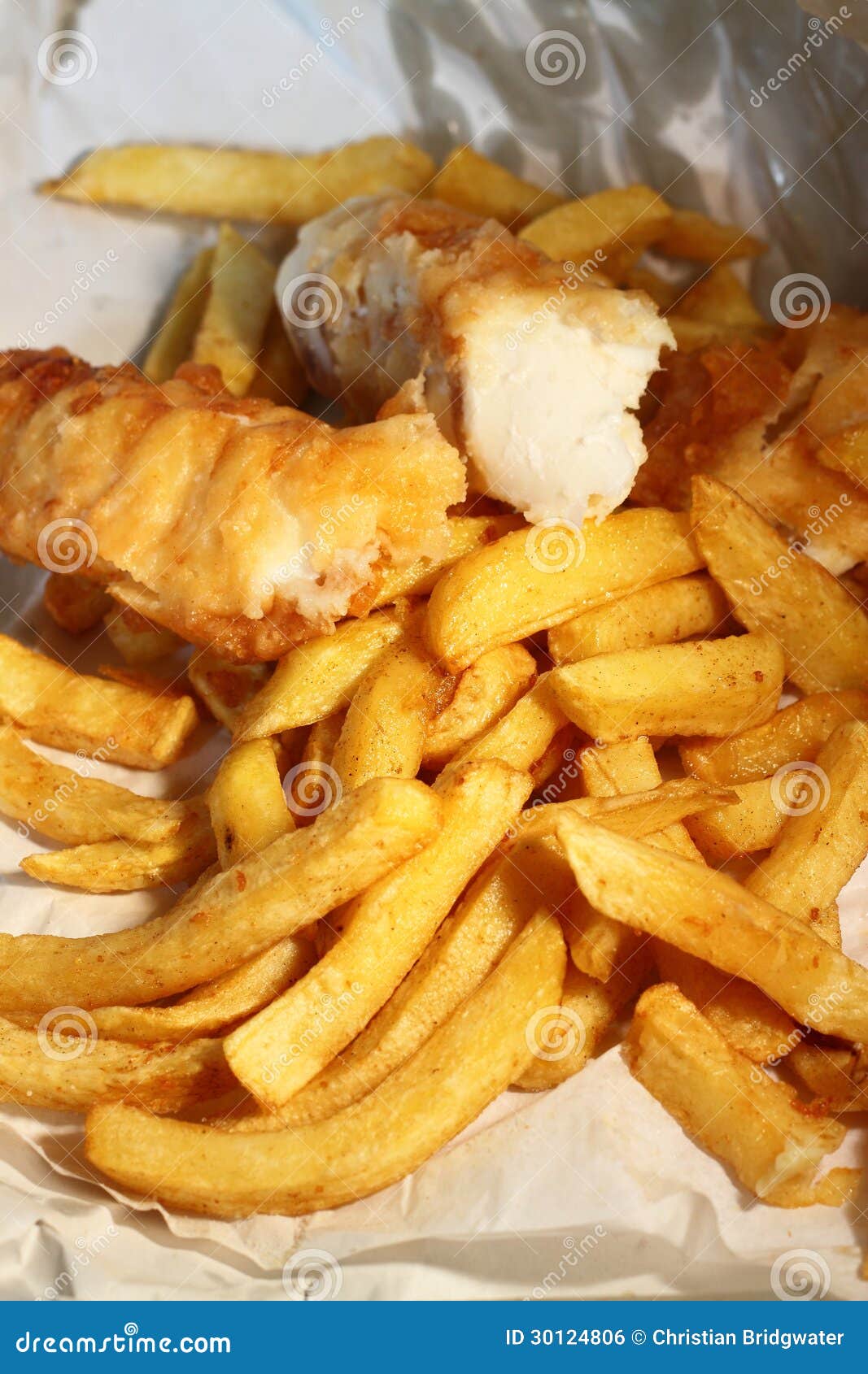 Traditional Fish and Chips B Stock Photo - Image of british, wrapped ...