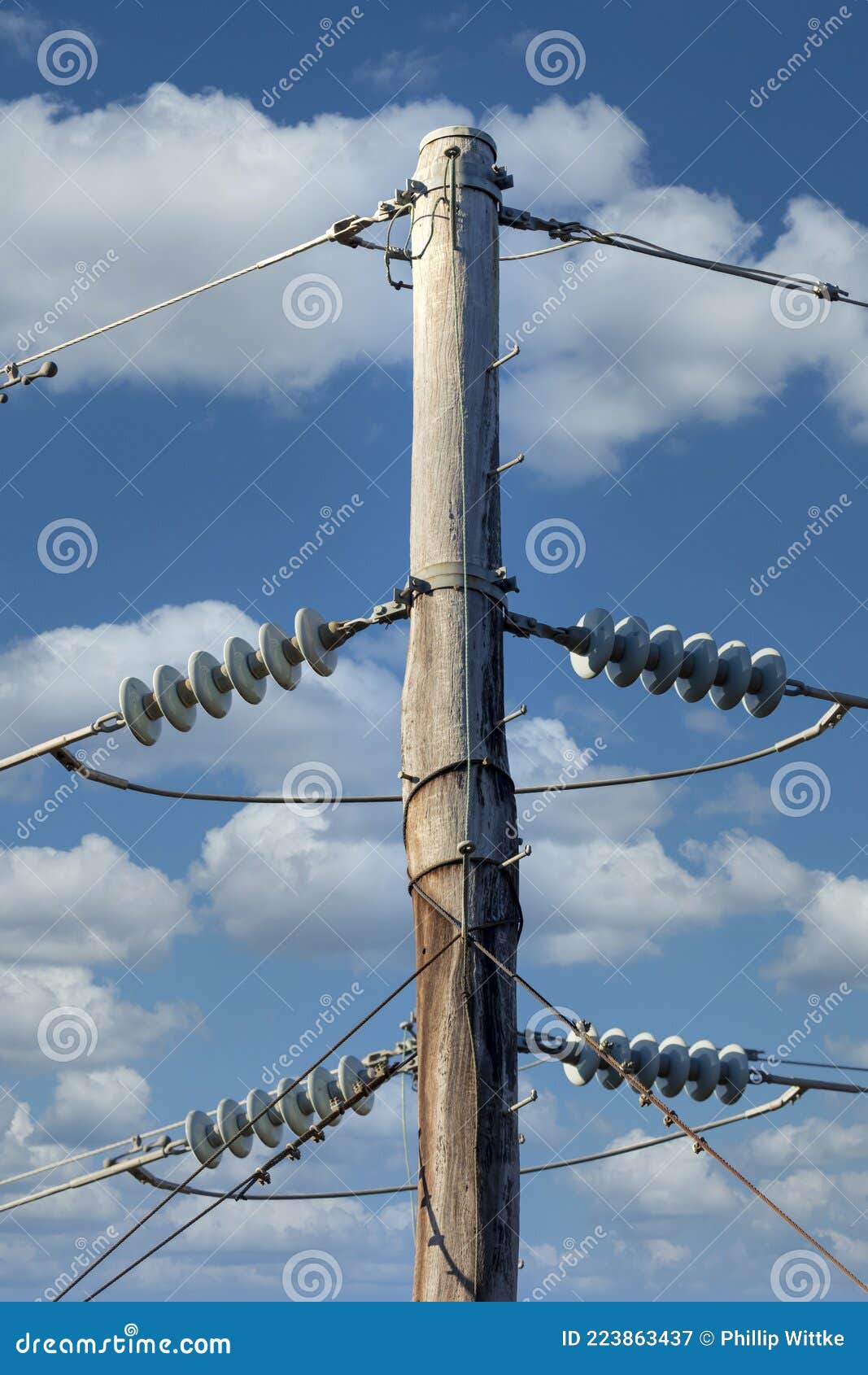 Photograph of a Transmission Line Cable System and Assembly Stock Image ...