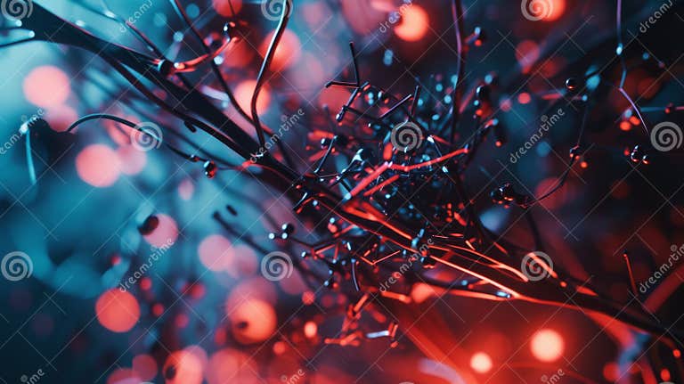 Neural Network Concept with Abstract Nodes Stock Image - Image of ...