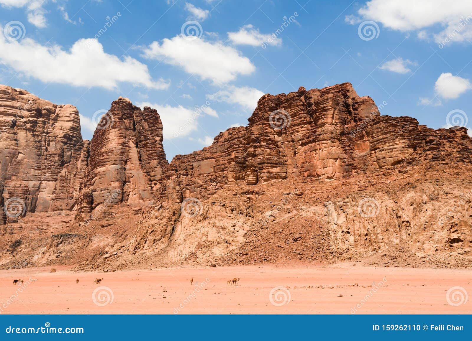 Wadi Rum desert in Jordan stock photo. Image of africa - 159262110