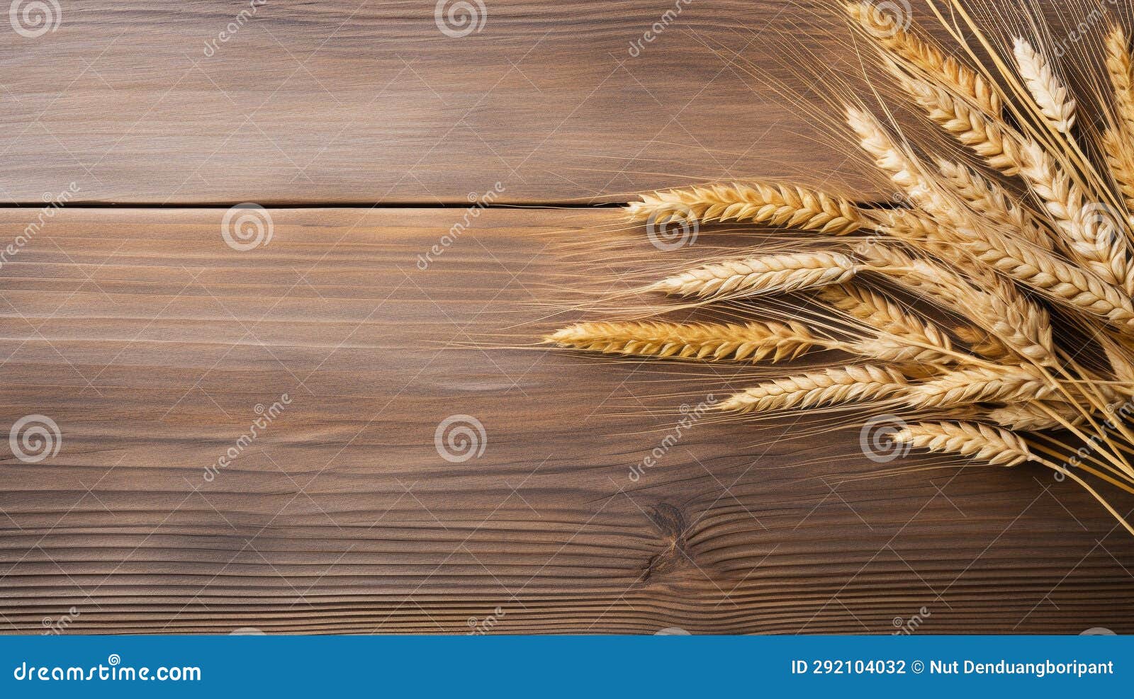 Photograph of Wheat Grain with Studio Lighting on Wood Background Stock ...