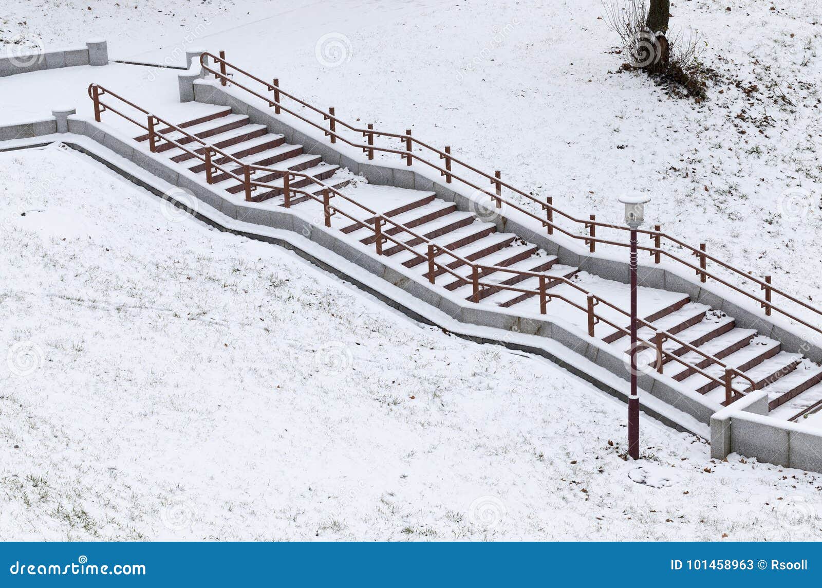 Metal railing, winter stock image. Image of season, object - 101458963