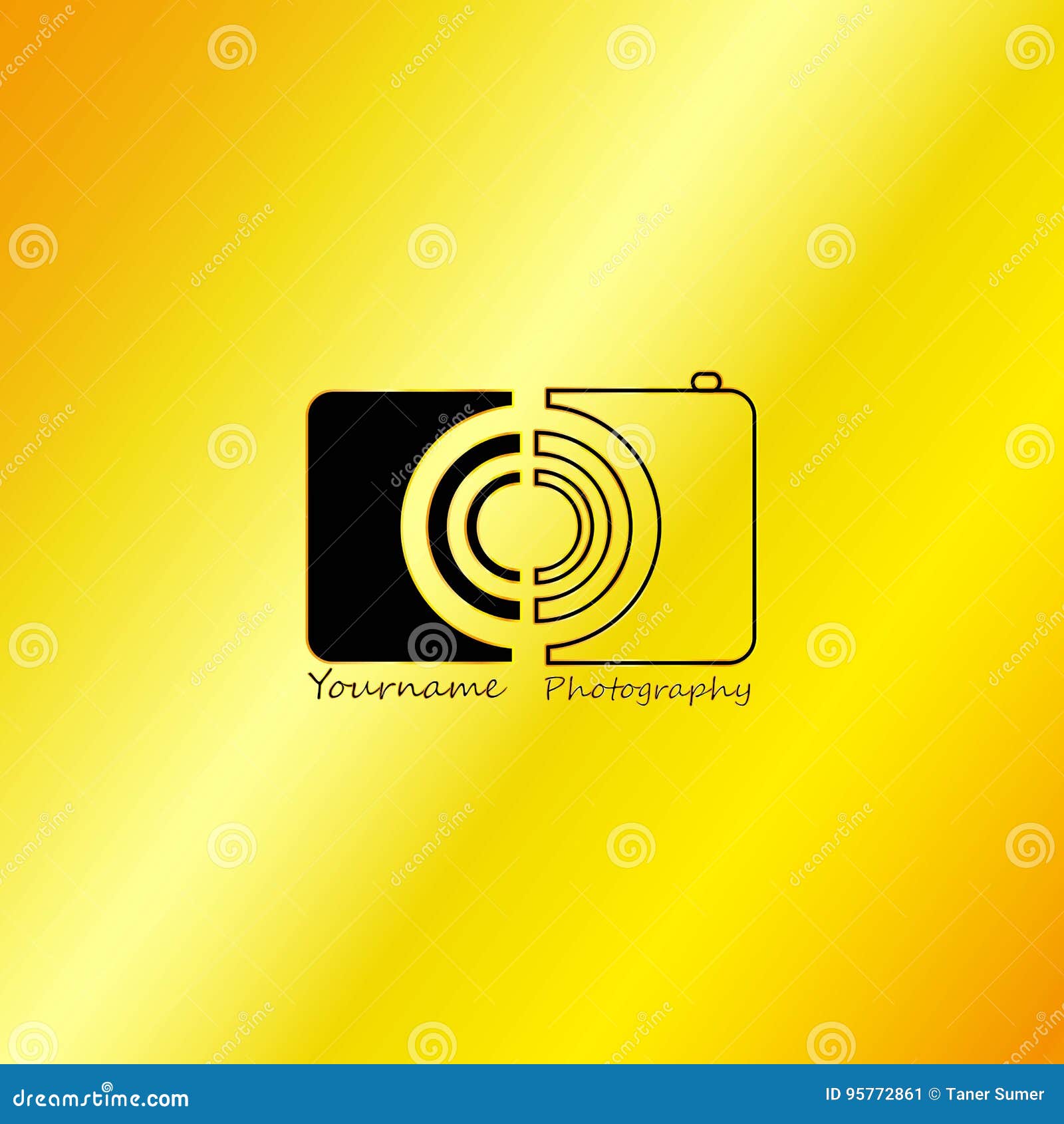 Photographer Abstract with Gold Background Stock Vector - Illustration ...