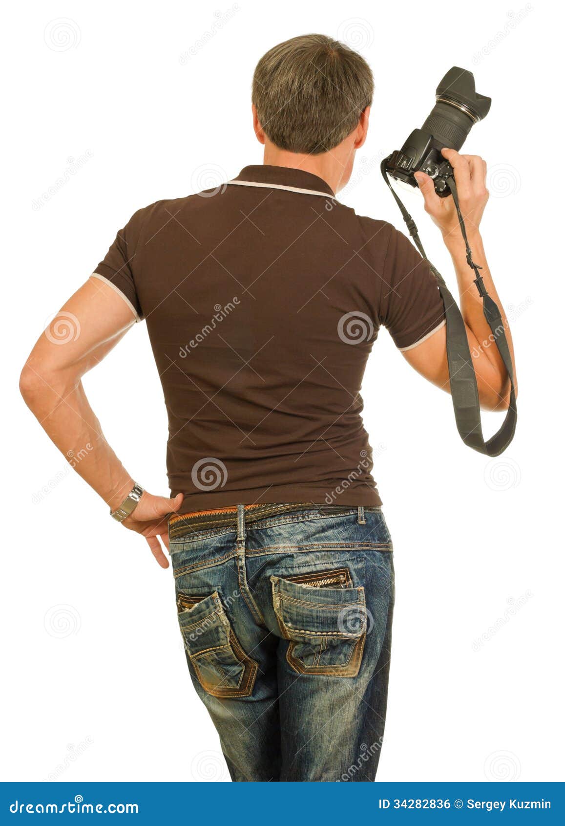 Photographer Back, Isolated. Stock Photo - Image of figure, shape: 34282836