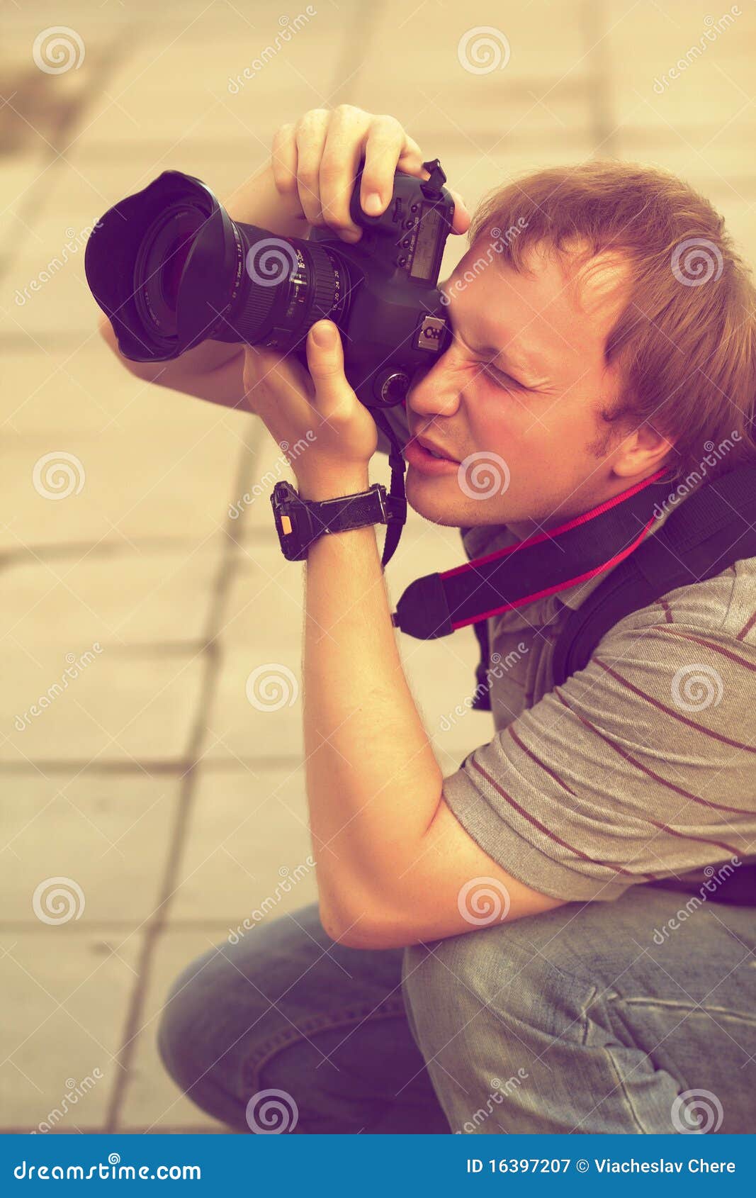 Photographer with camera stock image. Image of photograph - 16397207