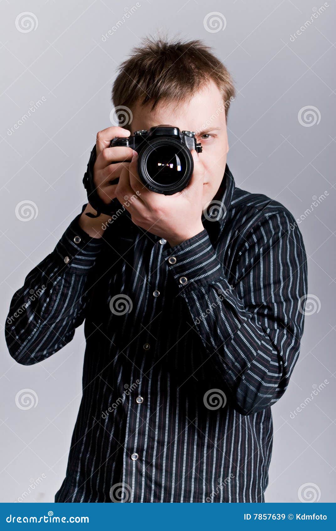 Photographer with camera stock image. Image of black, photographing ...