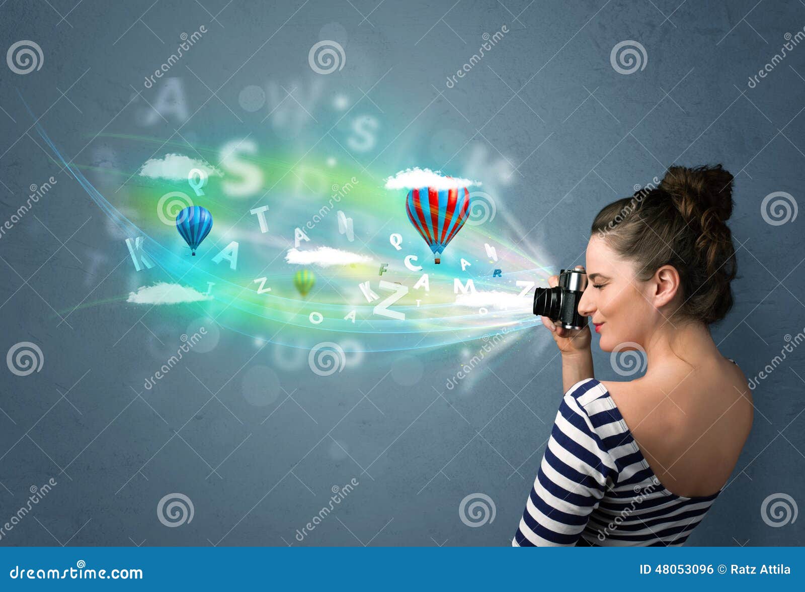 Photographer with Camera and Abstract Imaginary Stock Photo - Image of ...