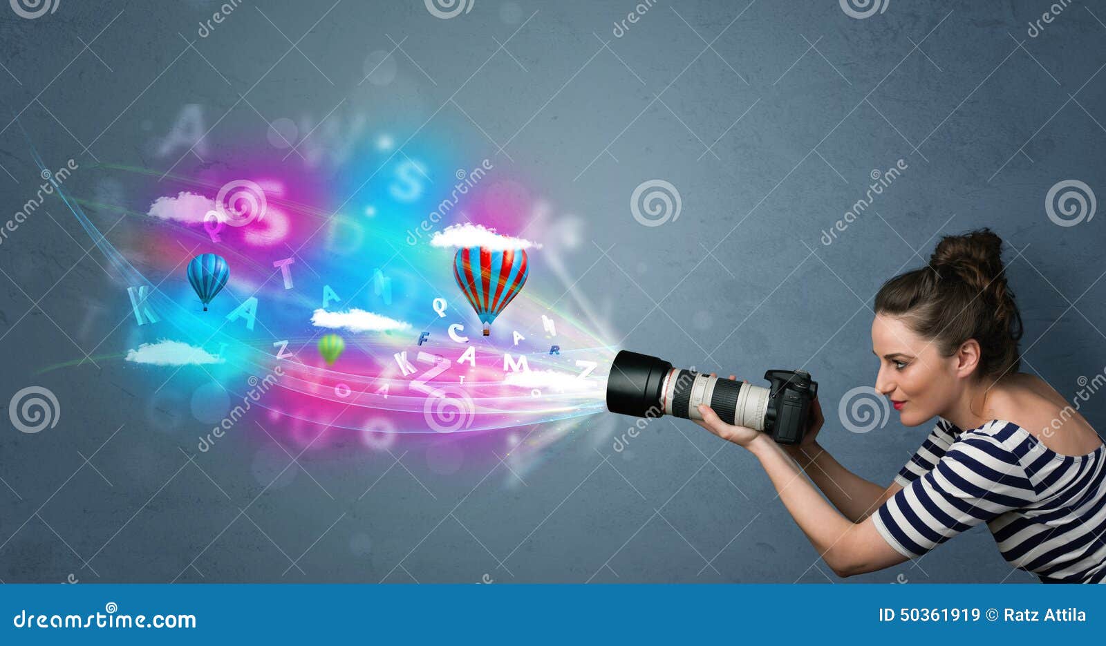 Photographer with Camera and Abstract Imaginary Stock Image - Image of ...