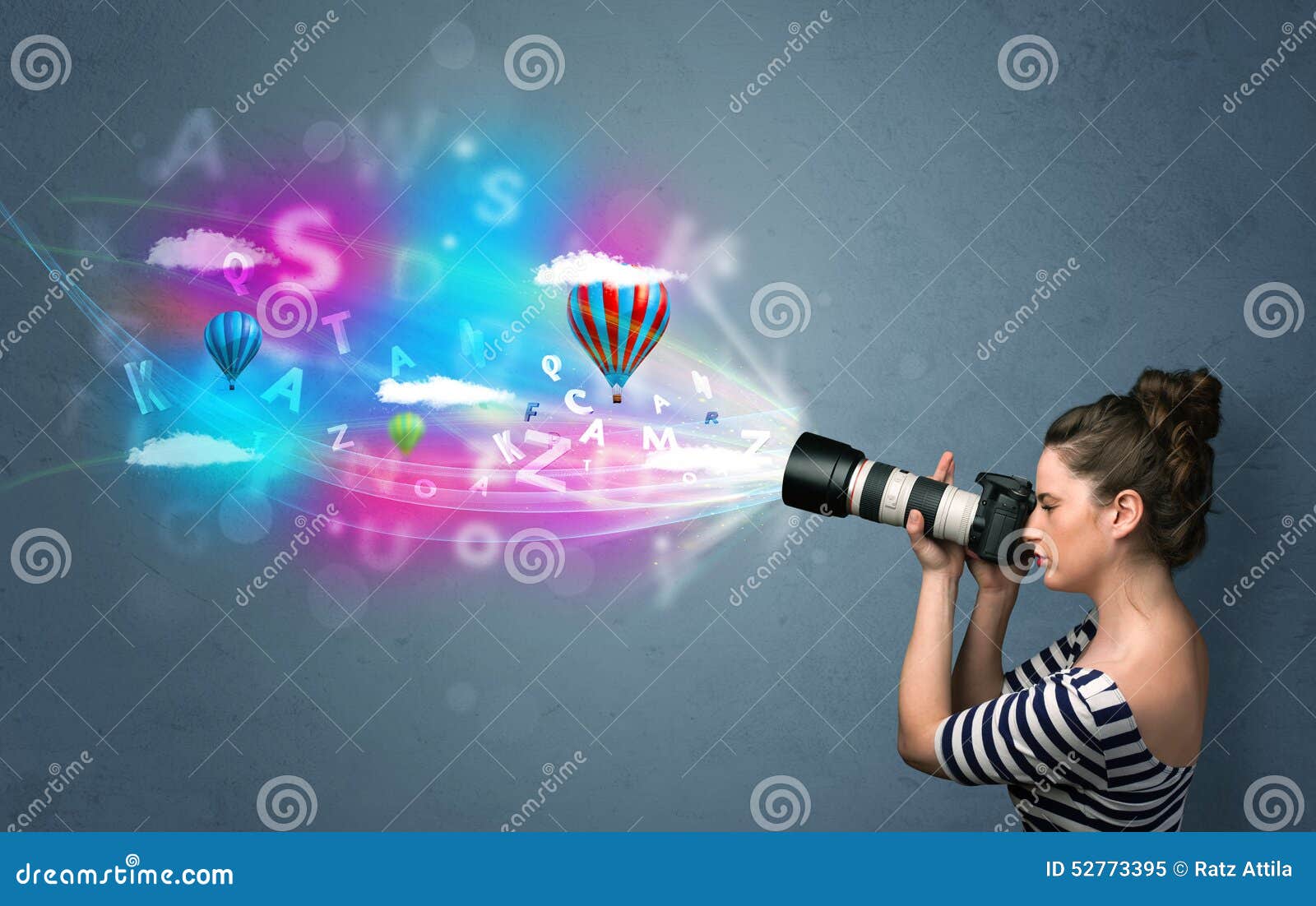 Photographer with Camera and Abstract Imaginary Stock Image - Image of ...