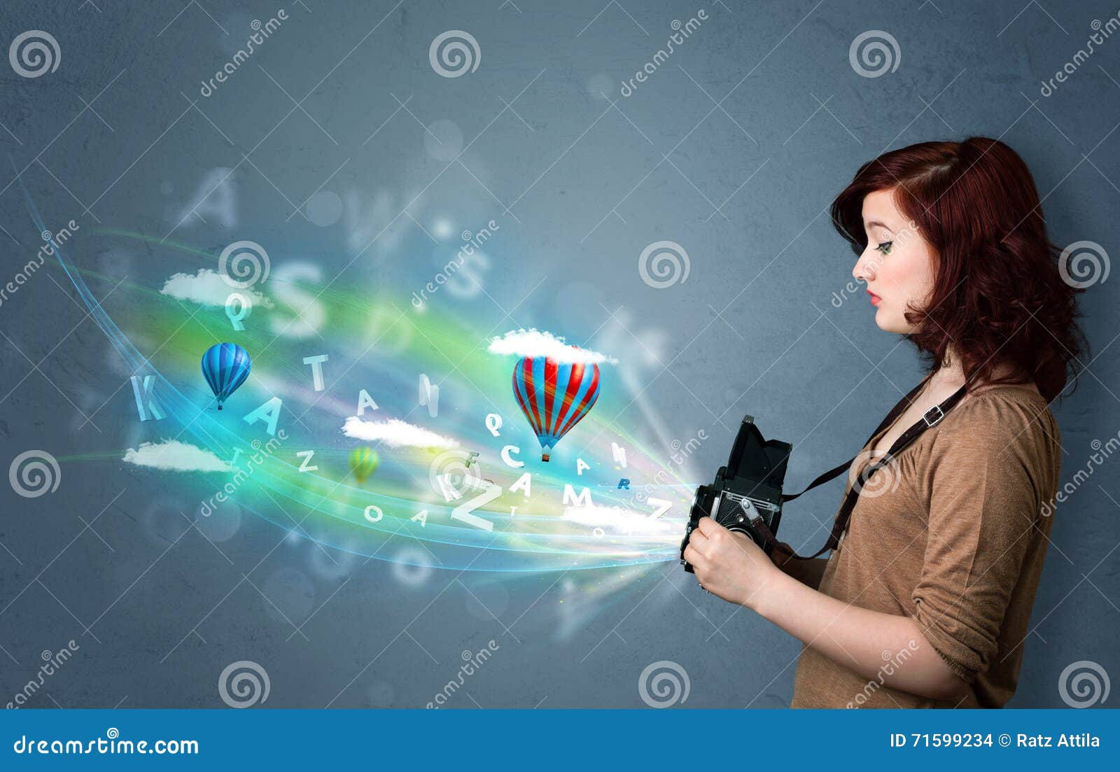 Photographer with Camera and Abstract Imaginary Stock Photo - Image of ...