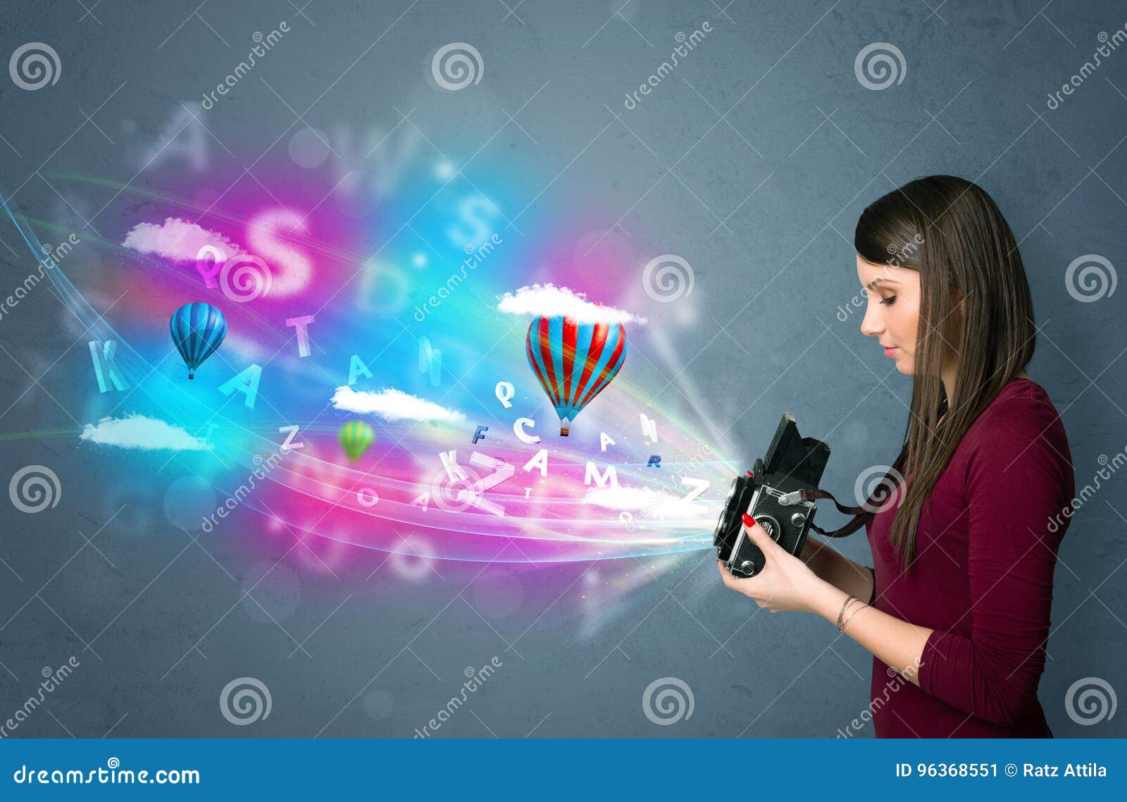 Photographer with Camera and Abstract Imaginary Stock Image - Image of ...