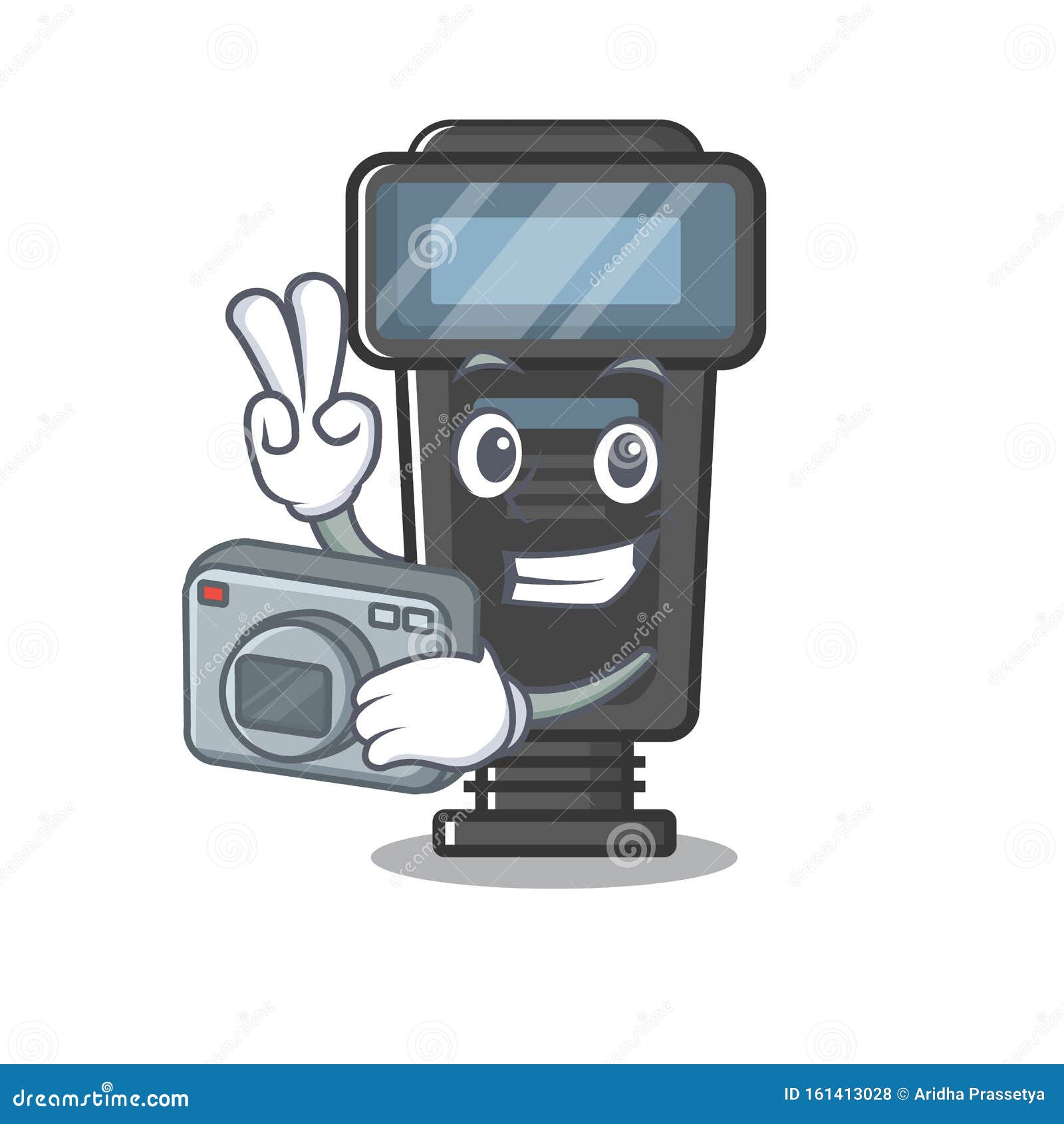 Photographer Camera Flash in a Cartoon Bag Stock Vector - Illustration ...