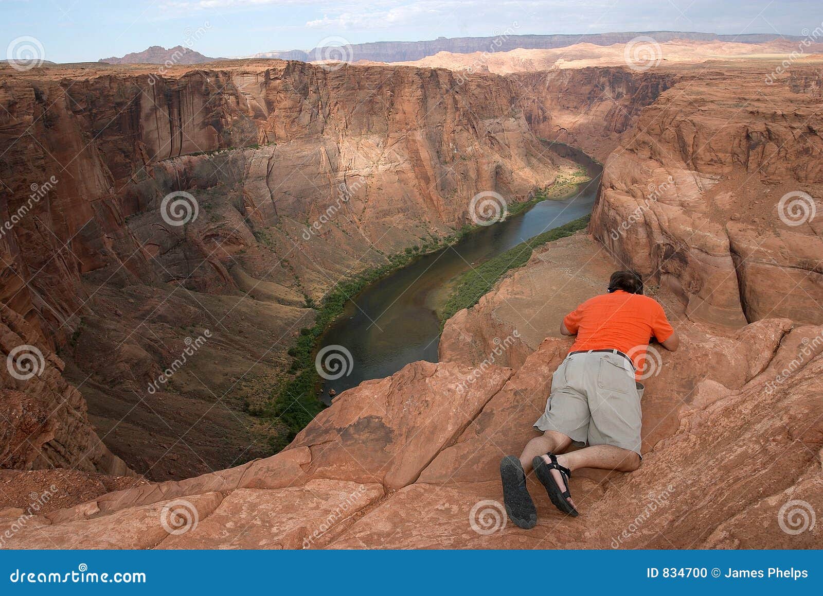 Photographer on Canyon Edge Stock Photo - Image of arizona ...