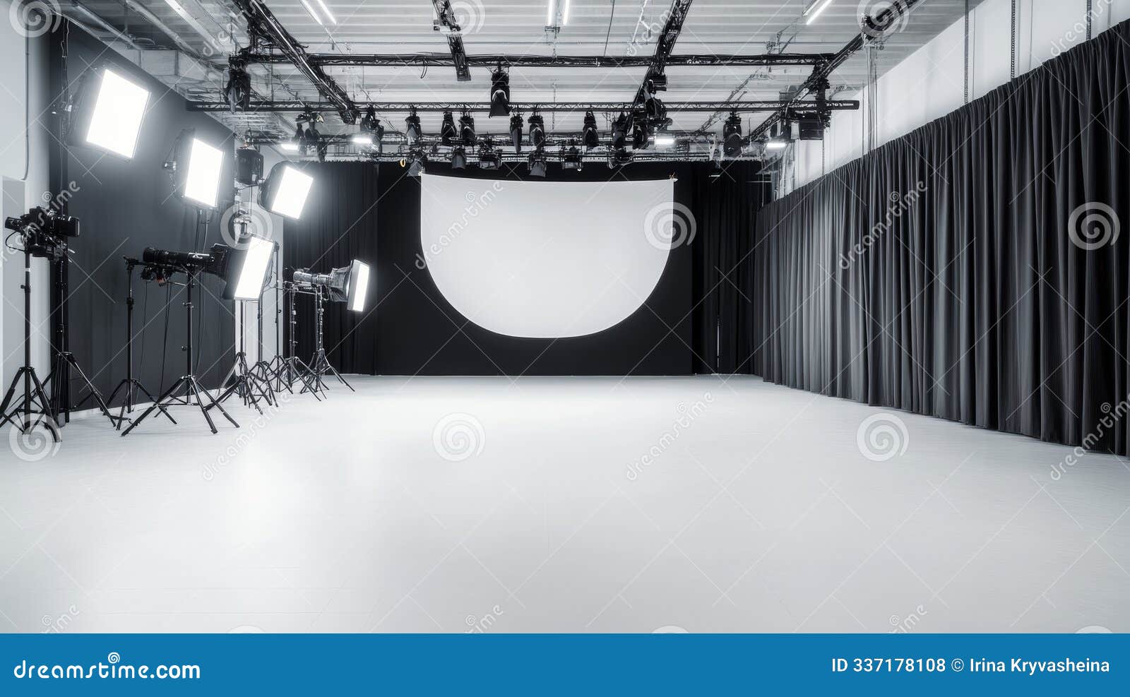 A Photographer Captures a Model in a Studio Setup with Dramatic ...