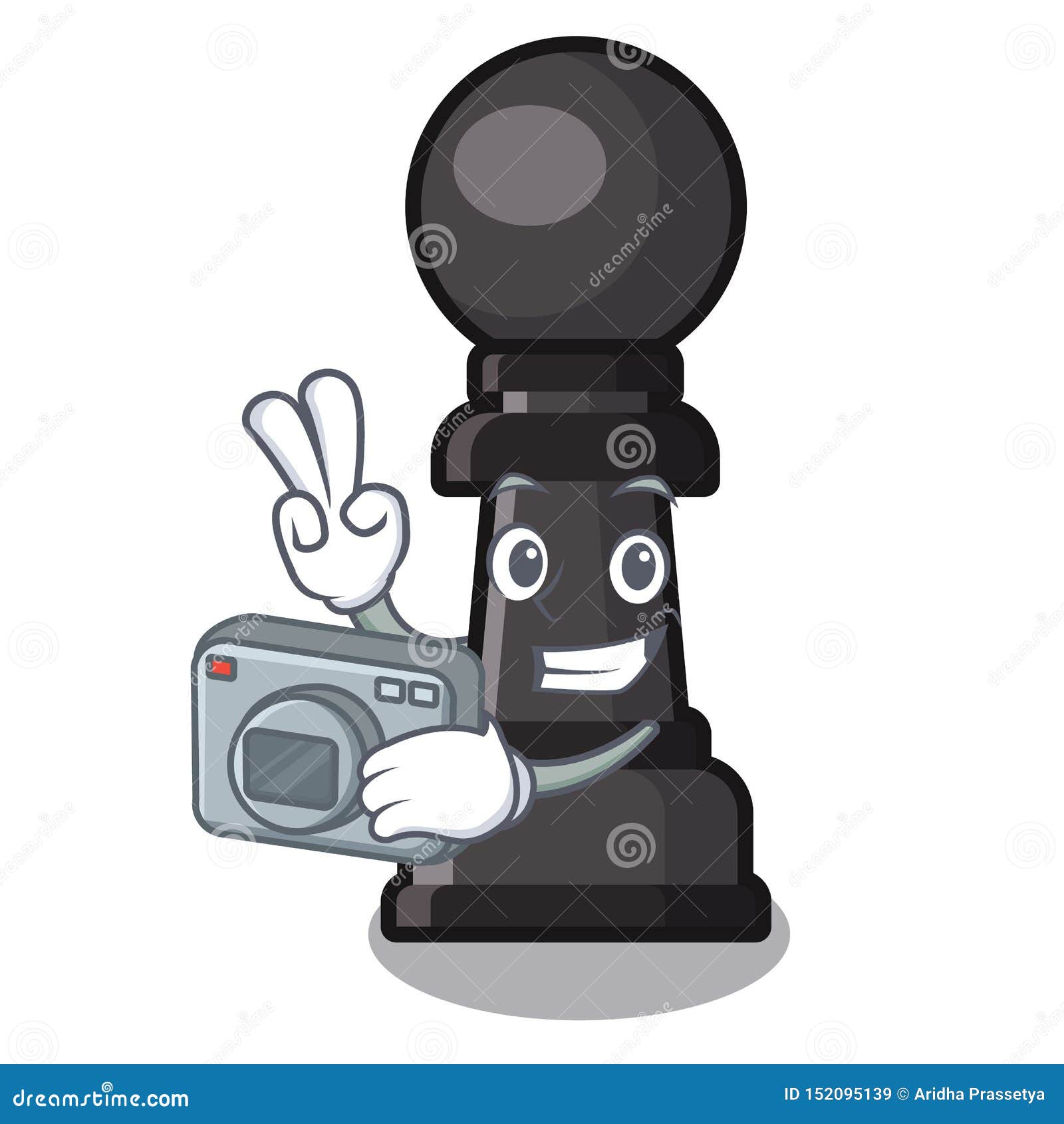 Photographer Chess Pawn in the Cartoon Shape Stock Vector ...