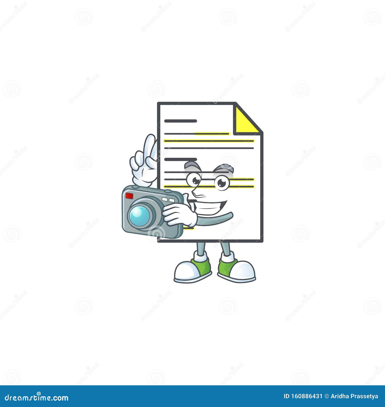 Photographer Document Template with Cartoon Character Shape Stock ...