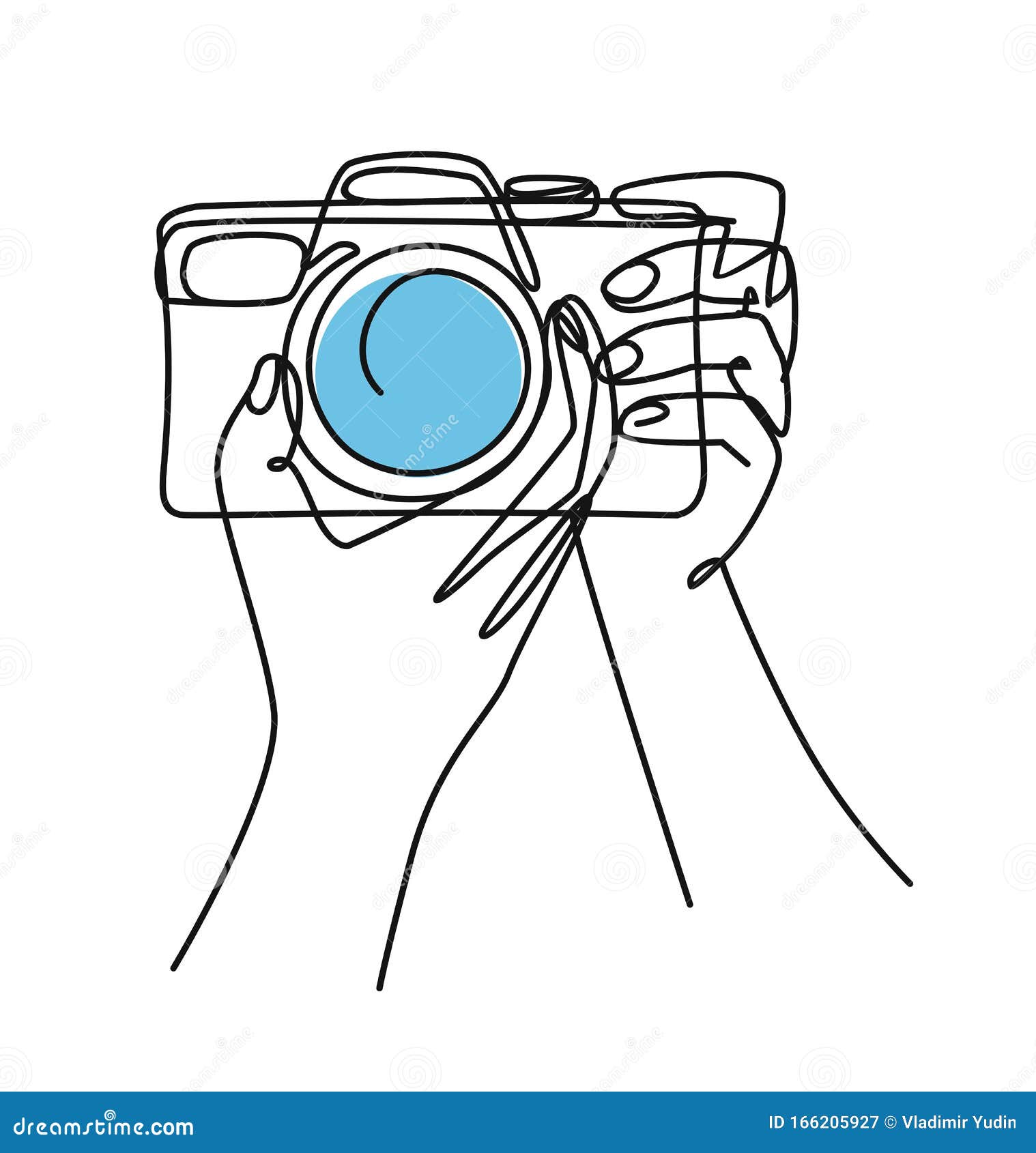 Photographer Drawn Continuous Line Doodle Stock Vector - Illustration ...