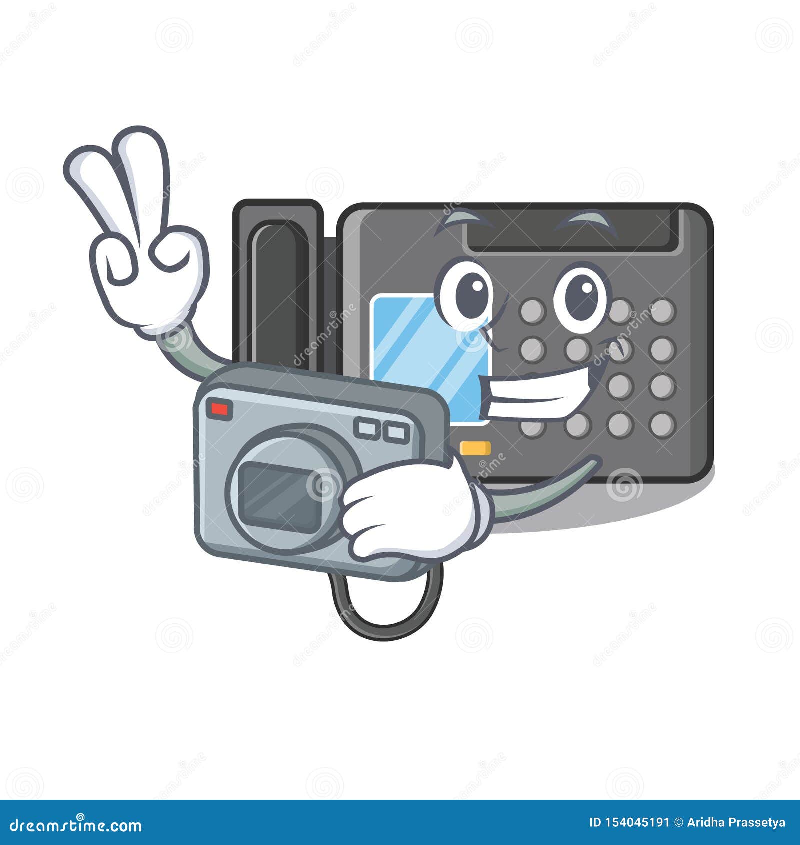 Photographer Fax Machine Above the Cartoon Table Stock Vector ...