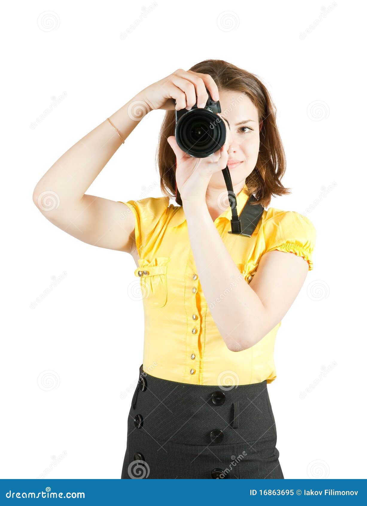 Photographer Girl with Camera Stock Image - Image of photographer ...