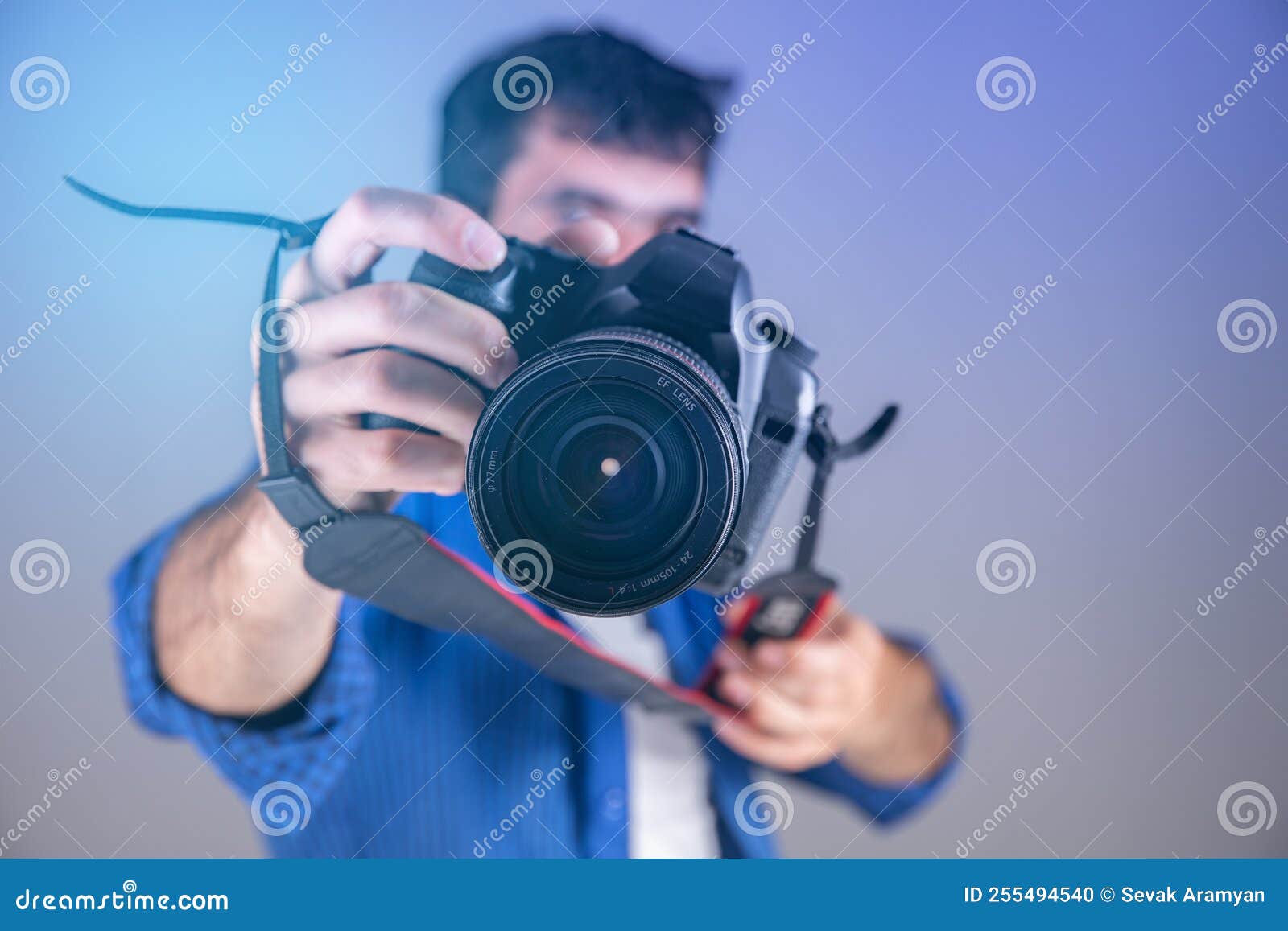 Photographer Hand Camera in Studio Stock Photo - Image of photographer ...