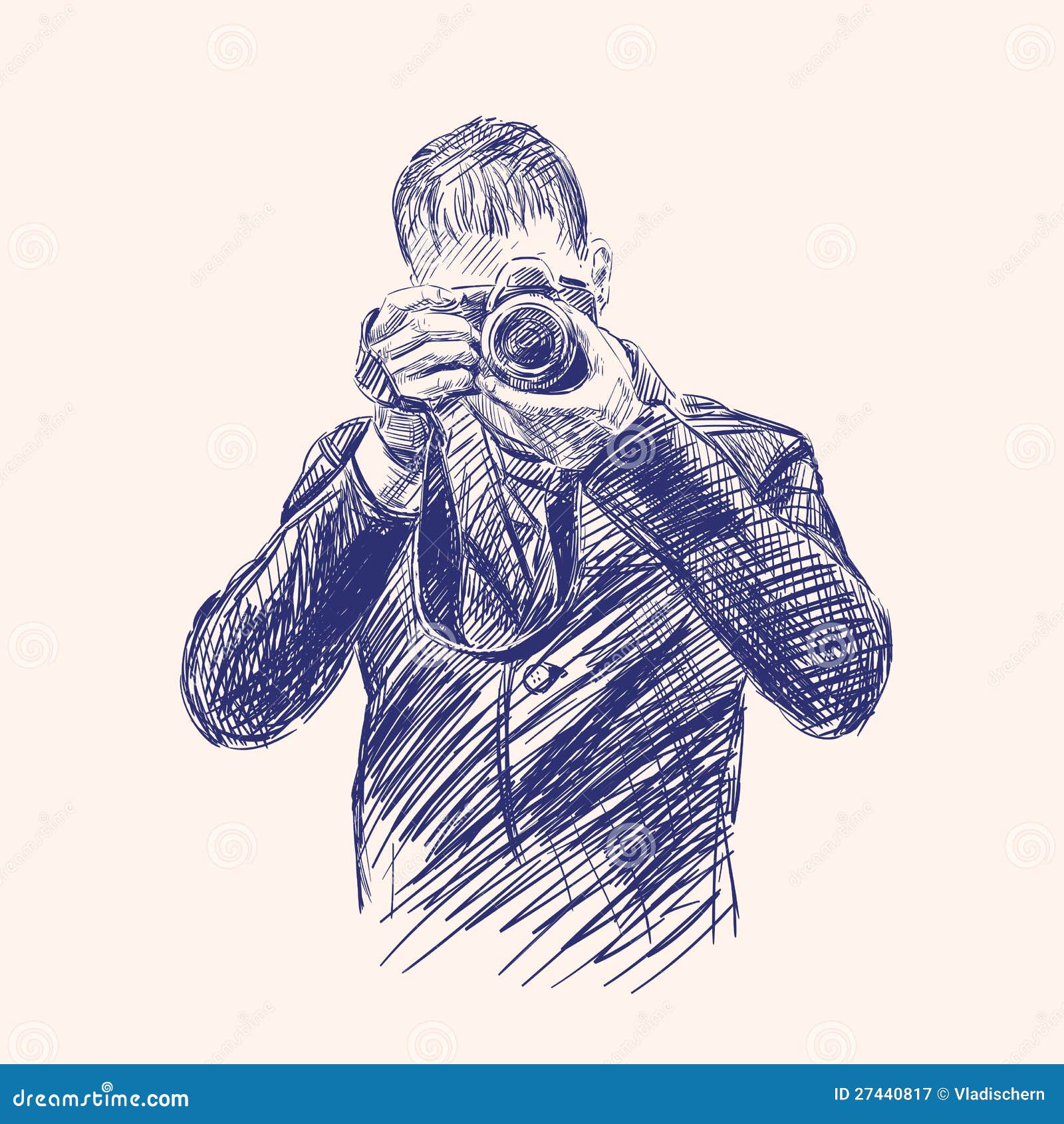 Photographer Hand Drawn Vector Stock Vector - Illustration of drawn ...