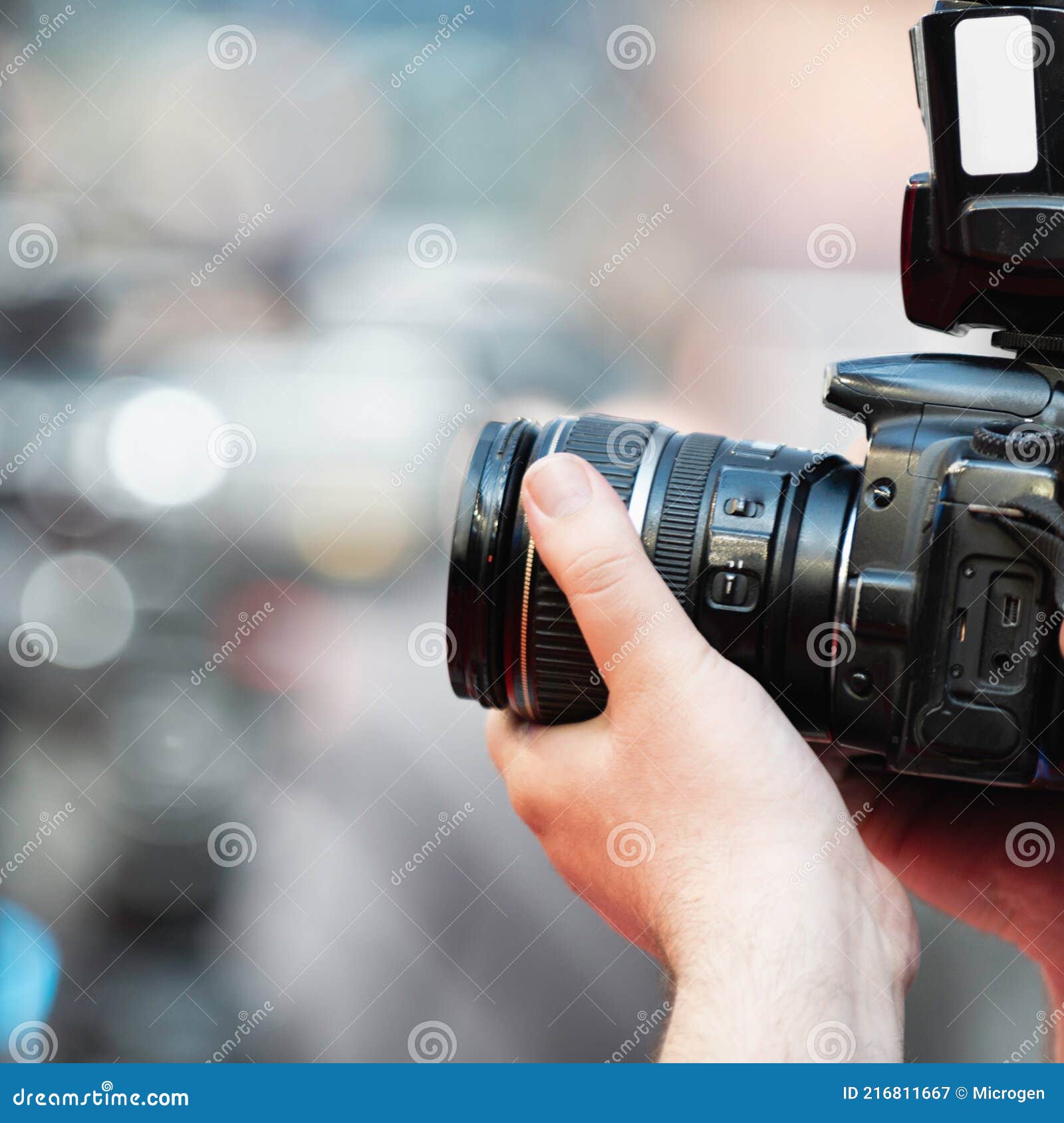 Photographer stock image. Image of journalism, camera - 216811667