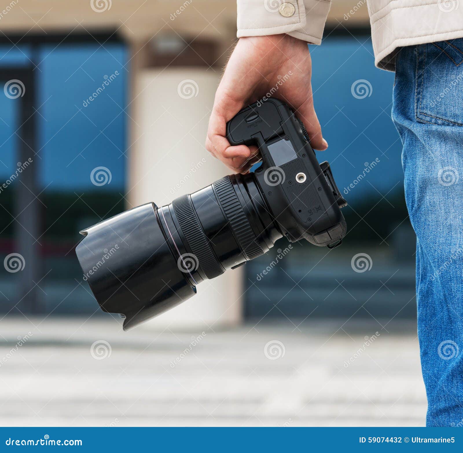 Photographer Holding Camera Stock Photo - Image of instrument, optical ...