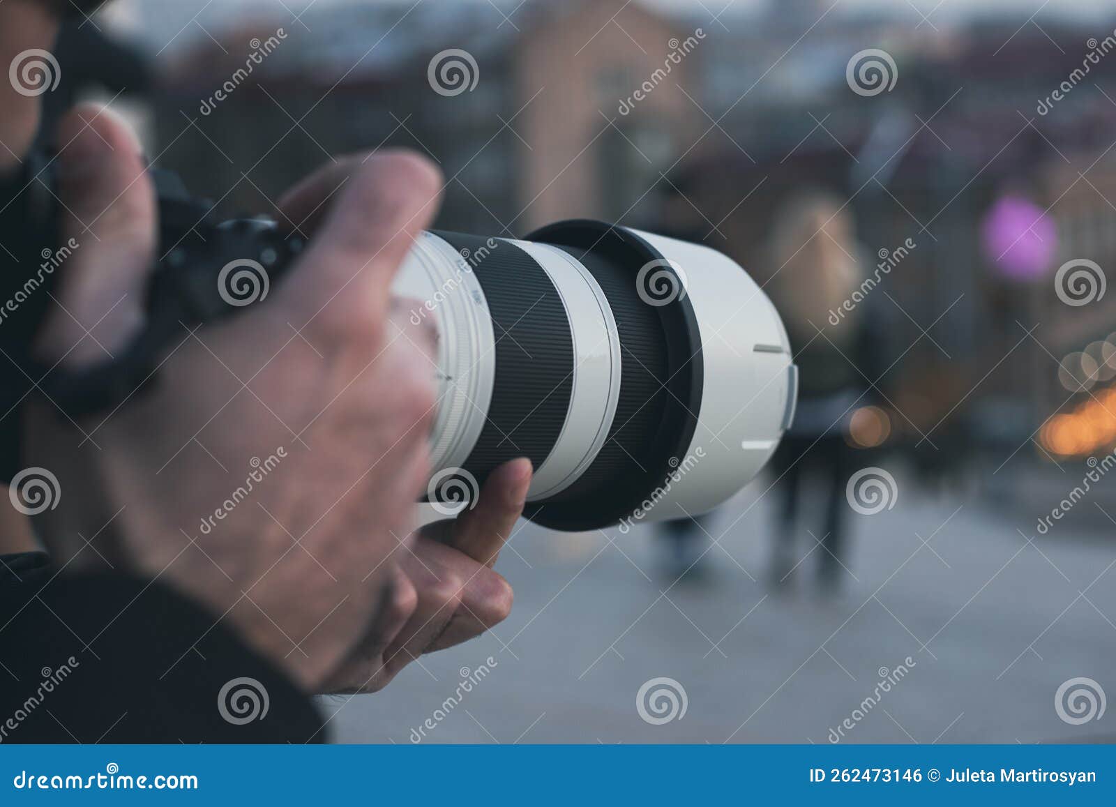 Photographer Holding a Camera Stock Photo - Image of lifestyle ...