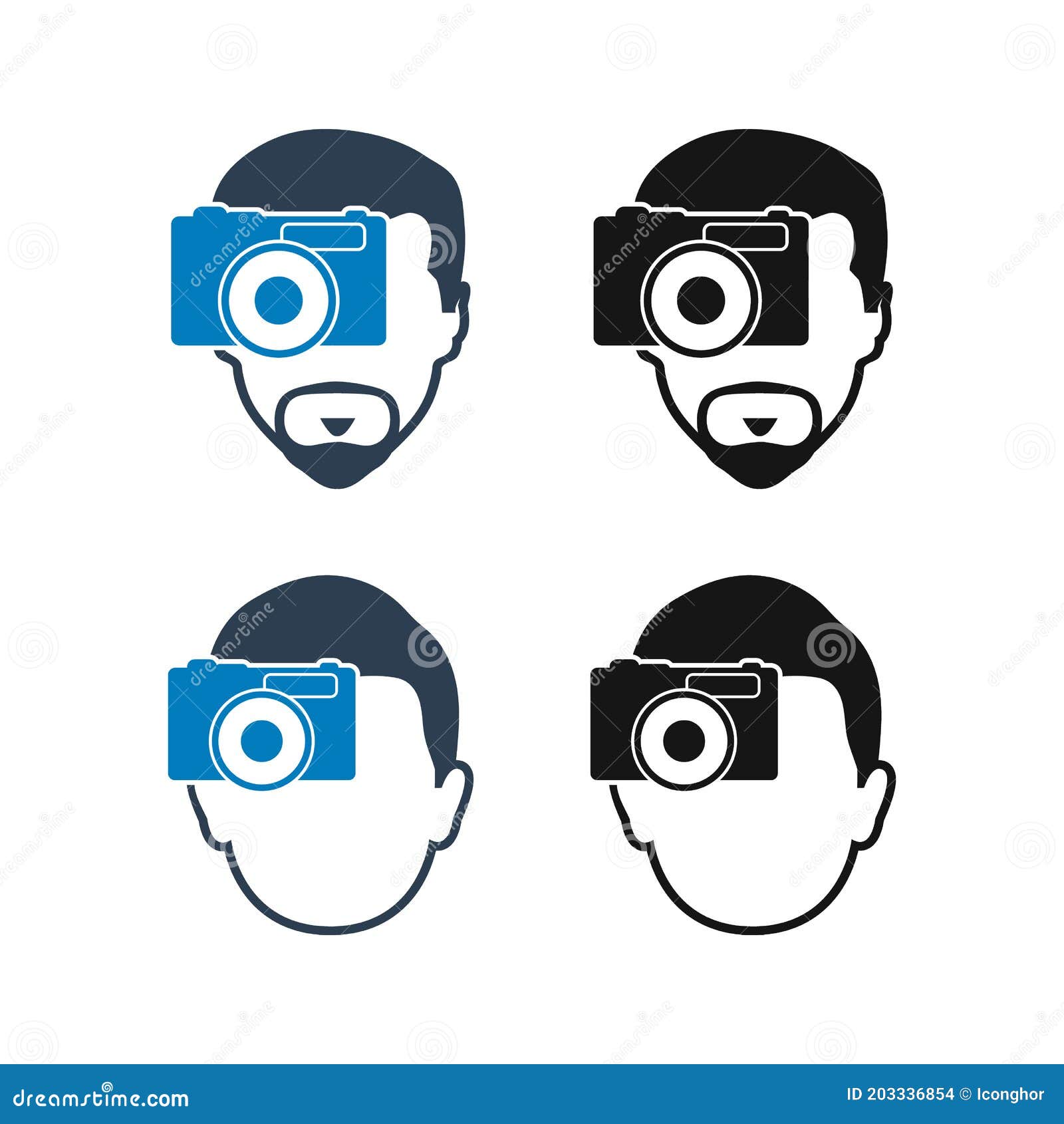 Photographer icon set. stock vector. Illustration of capture - 203336854
