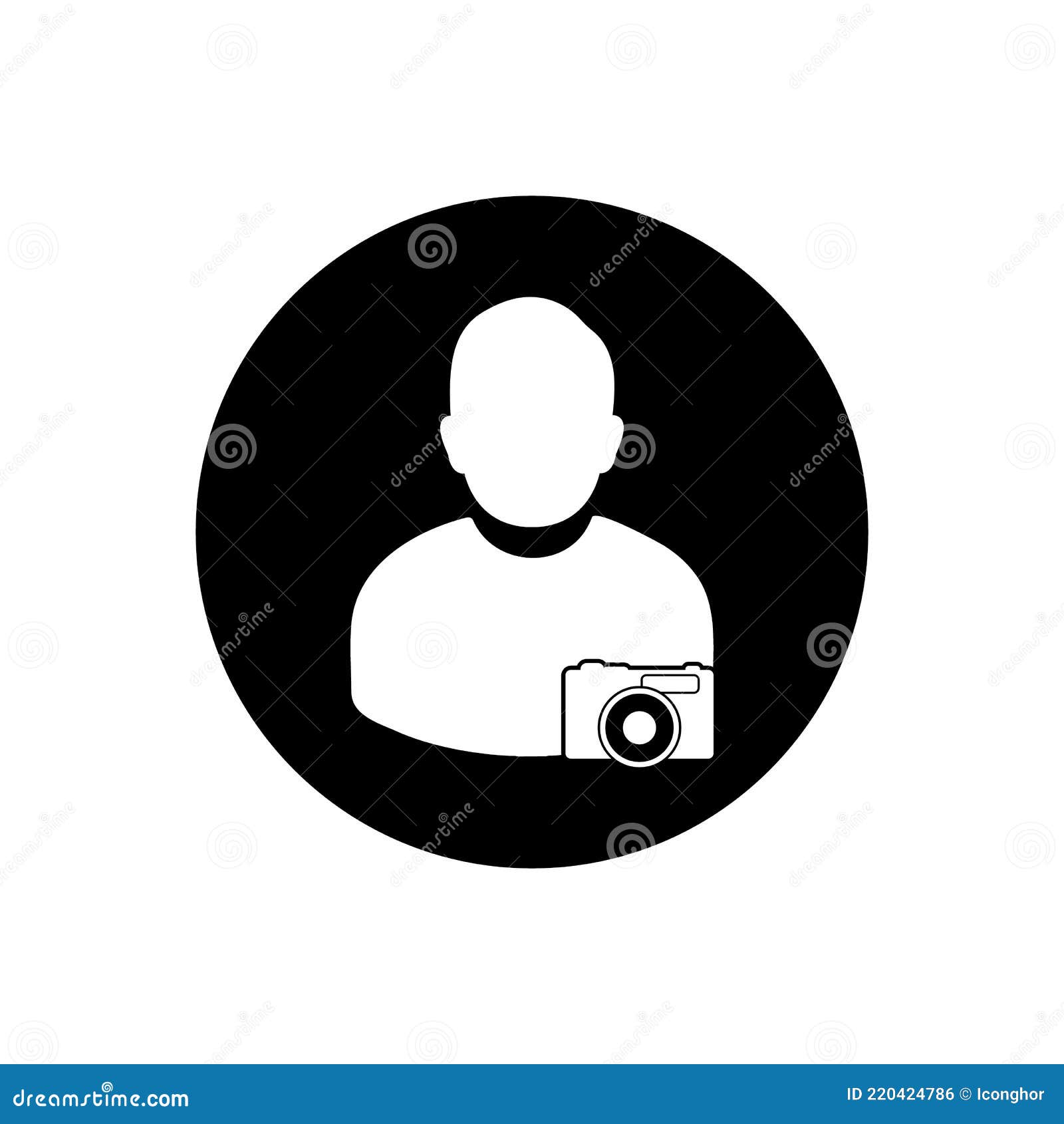 Photographer Man Button Icon. Stock Vector - Illustration of icon, sign ...