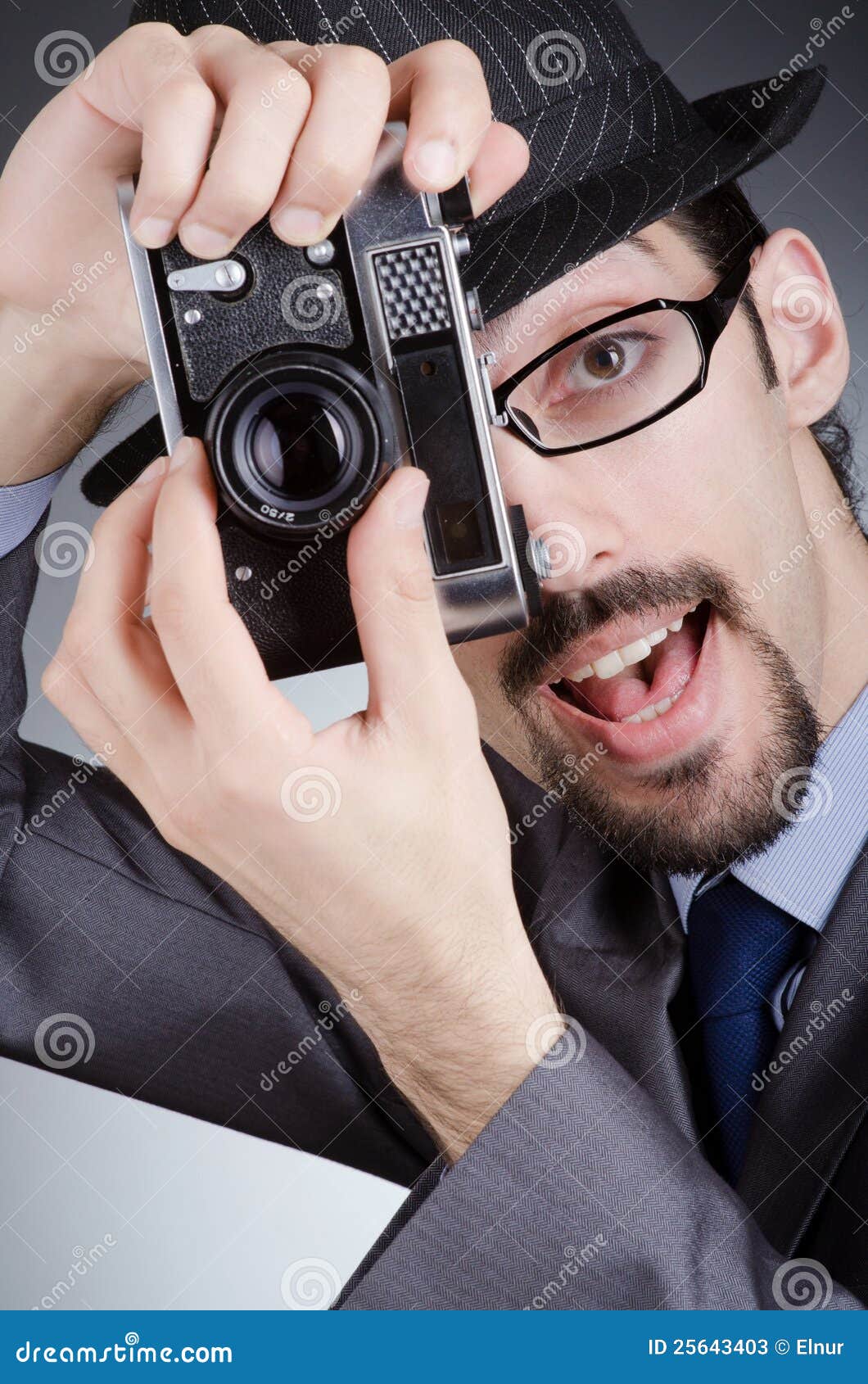 Photographer Man with Camera Stock Image - Image of technology, lens ...